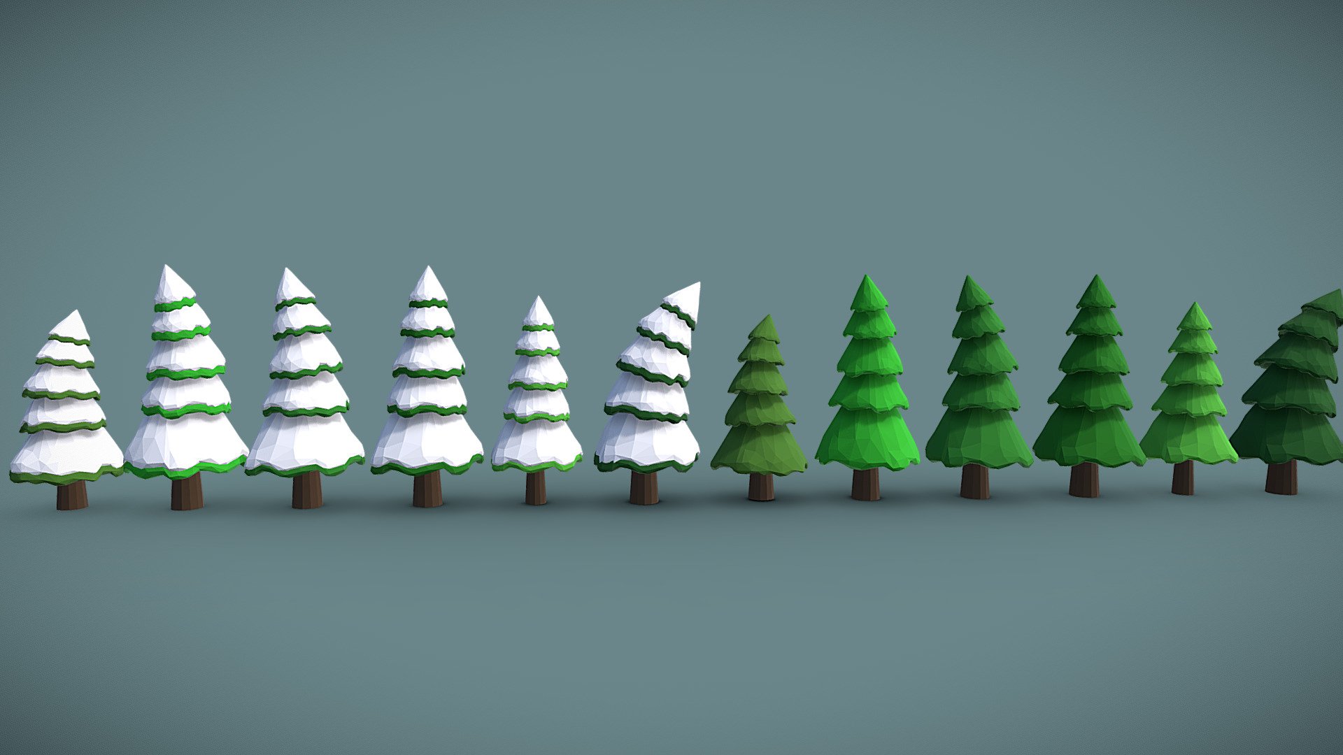 Low Poly Pine Trees 🌲 - Buy Royalty Free 3D model by Ryan King Art ...