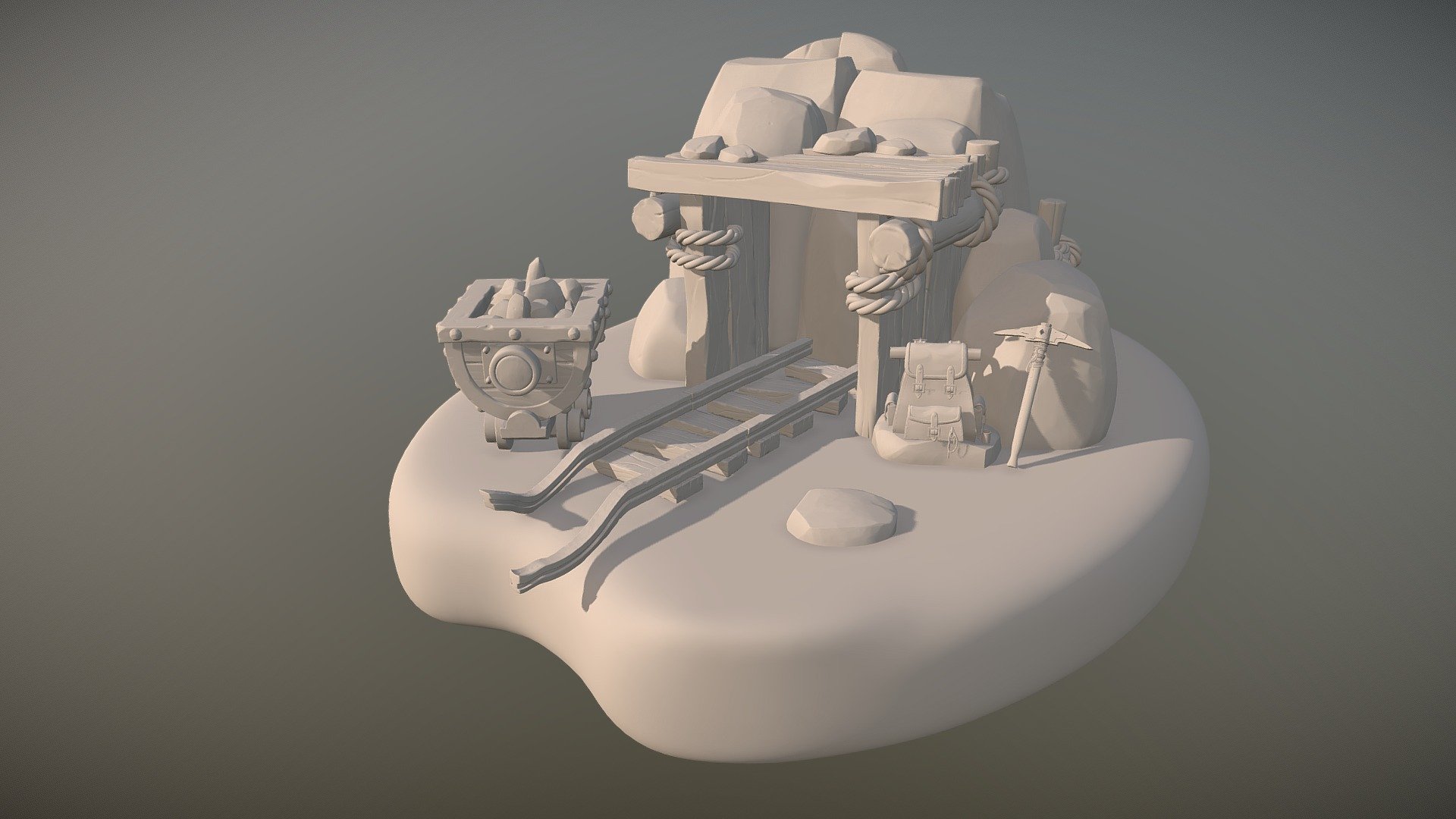 The brave miner - Mineshaft - 3D model by annelies.de.decker [c761734 ...