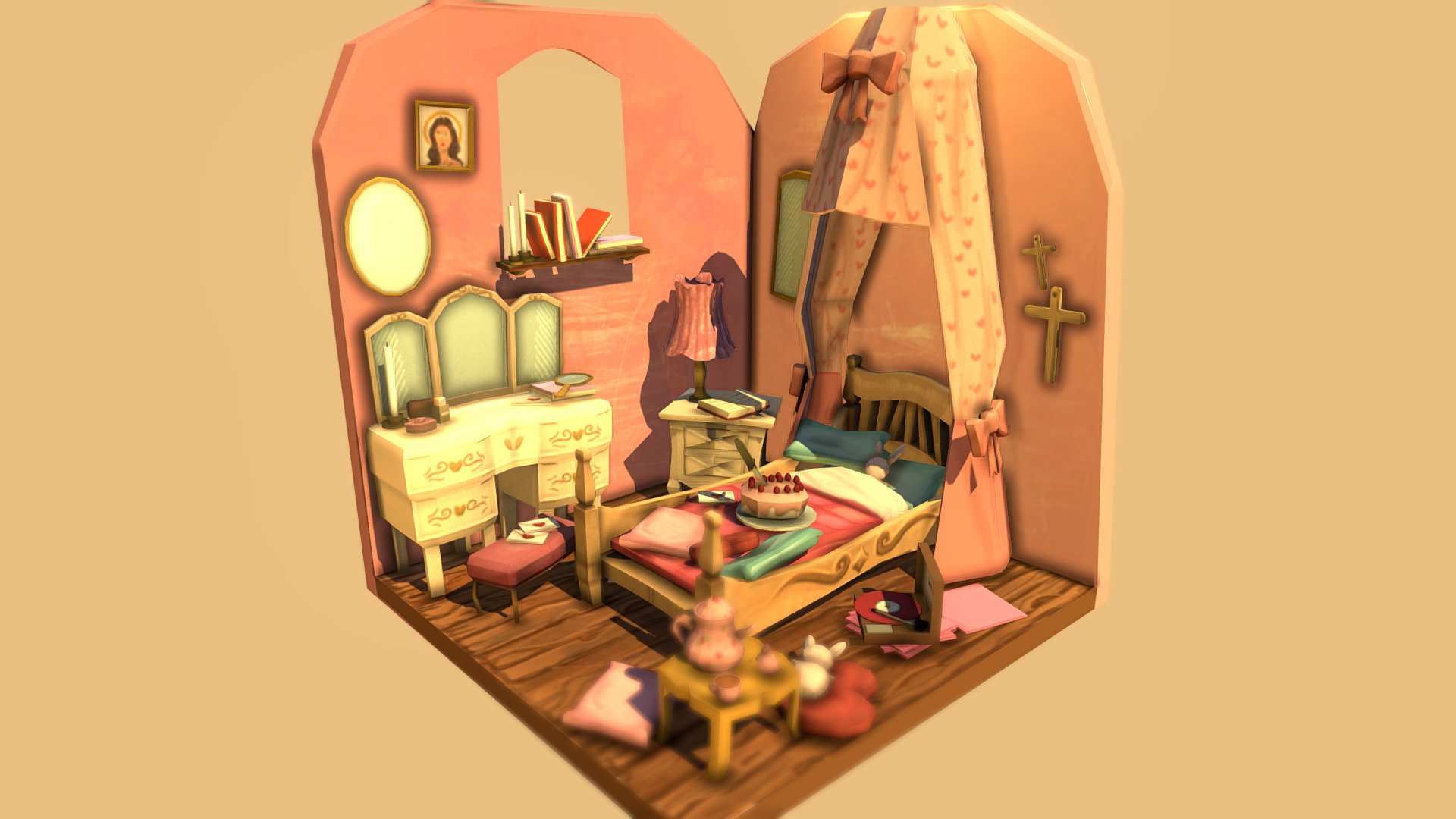 Dae Crib - Coquette girl room - 3D model by mirtelouiseesposito ...