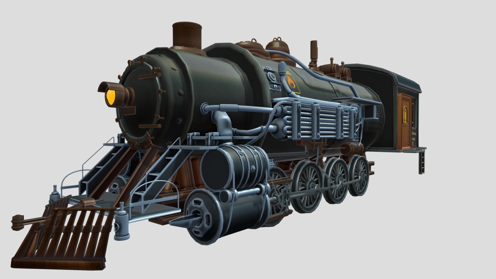 Steam Train - 3D model by ripchan [c765959] - Sketchfab