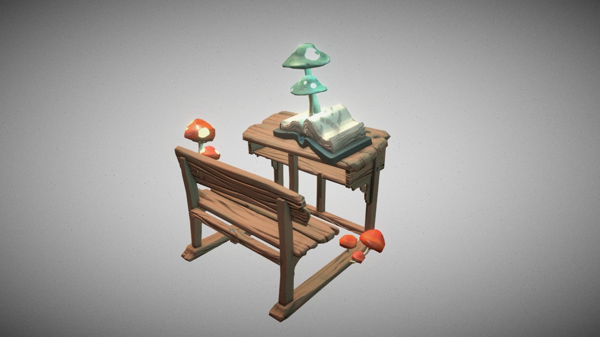 Desk in the forest - 3D model by Axelle_Hocquerelle_2 [c76681a] - Sketchfab