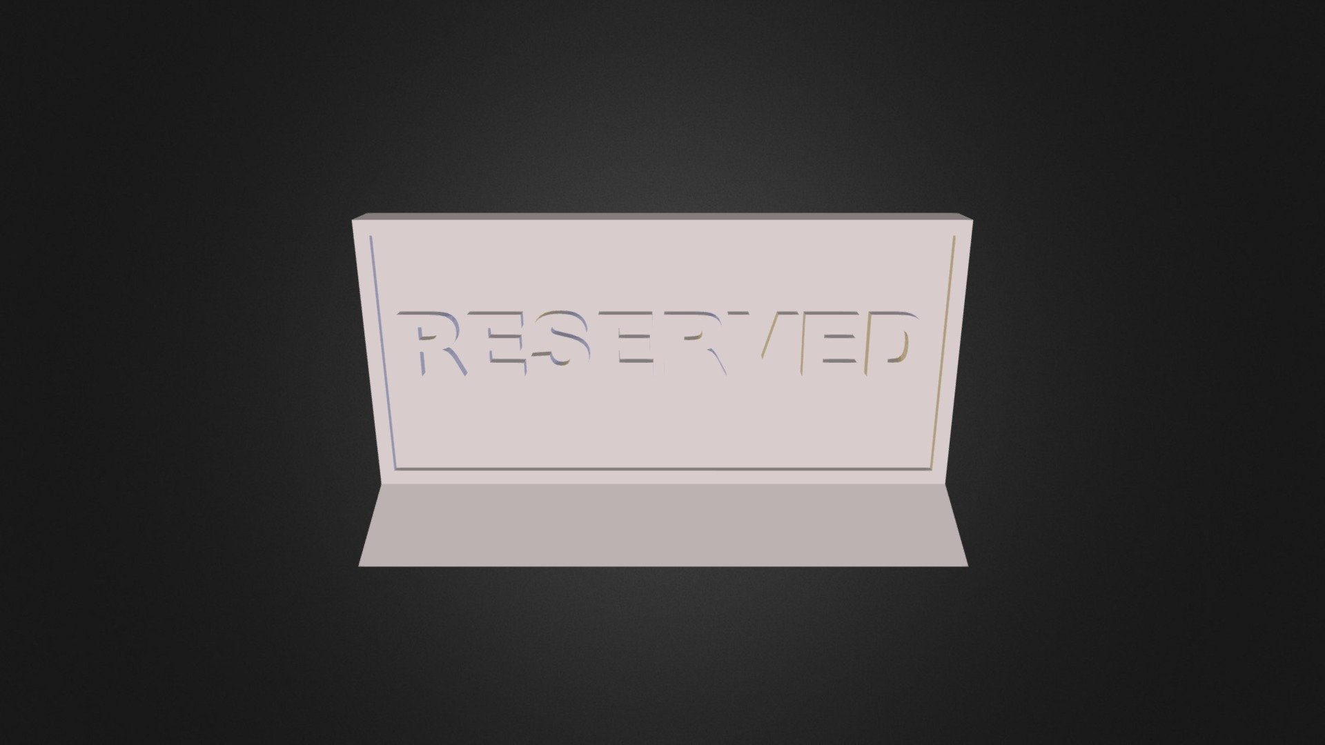 Reserved Table Sign - 3D model by 3dindustries [c76bb33] - Sketchfab
