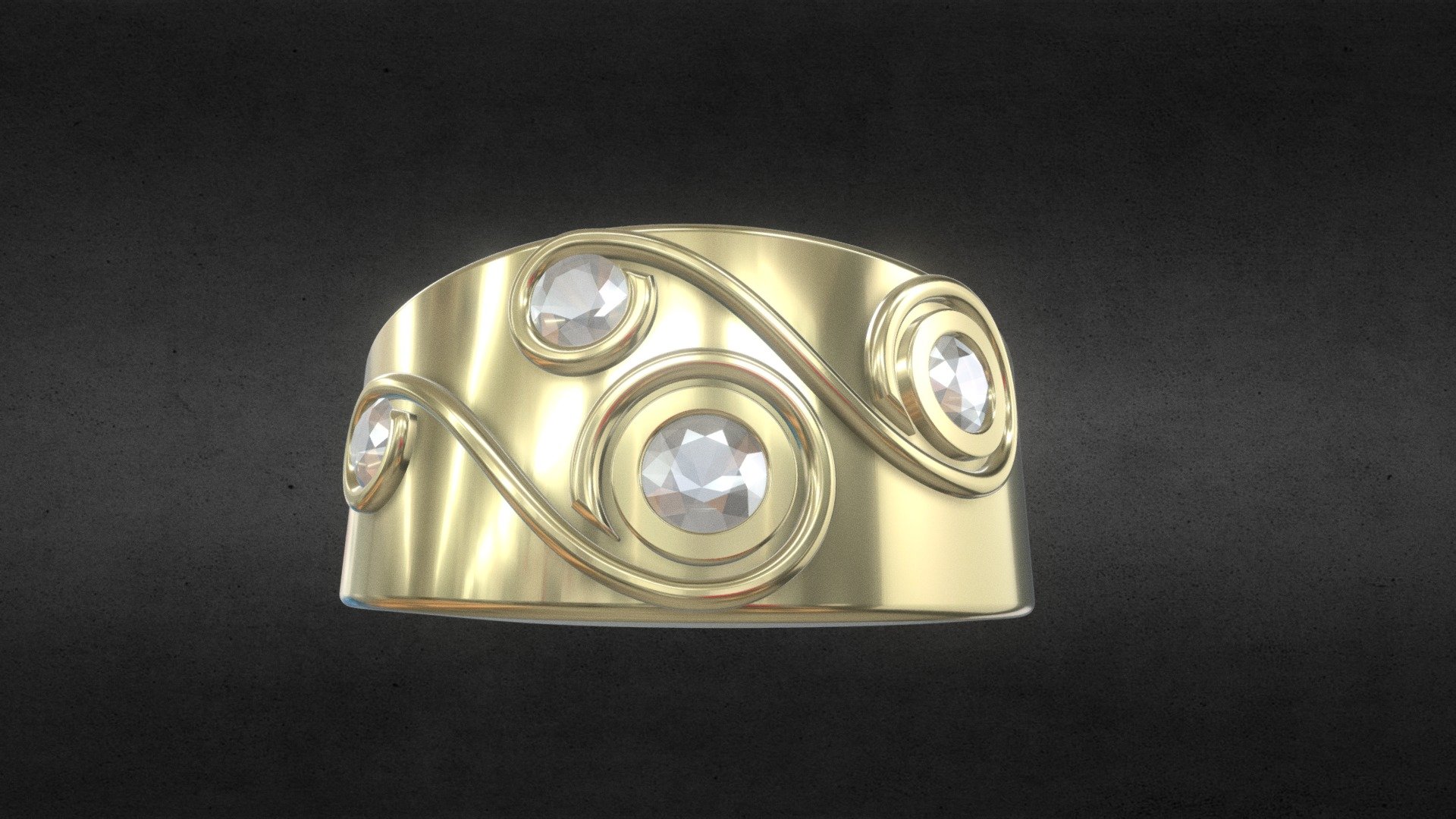 BAND WITH IMPLEMENTED KORU DESIGN - 3D model by Williams Jewellers ...