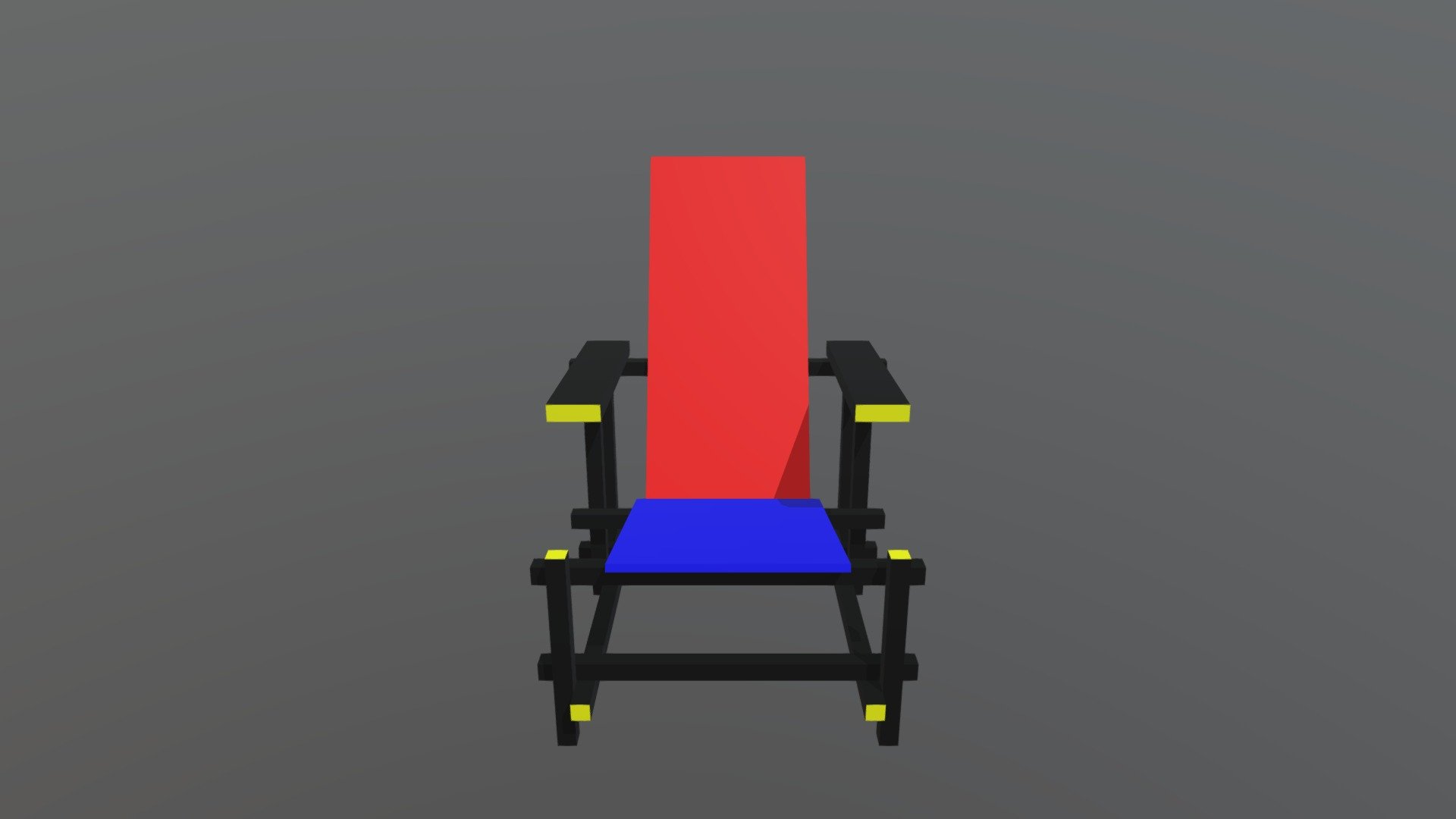 Red Blue Chair by Rietveld - 3D model by ikaros79 [c77910c] - Sketchfab
