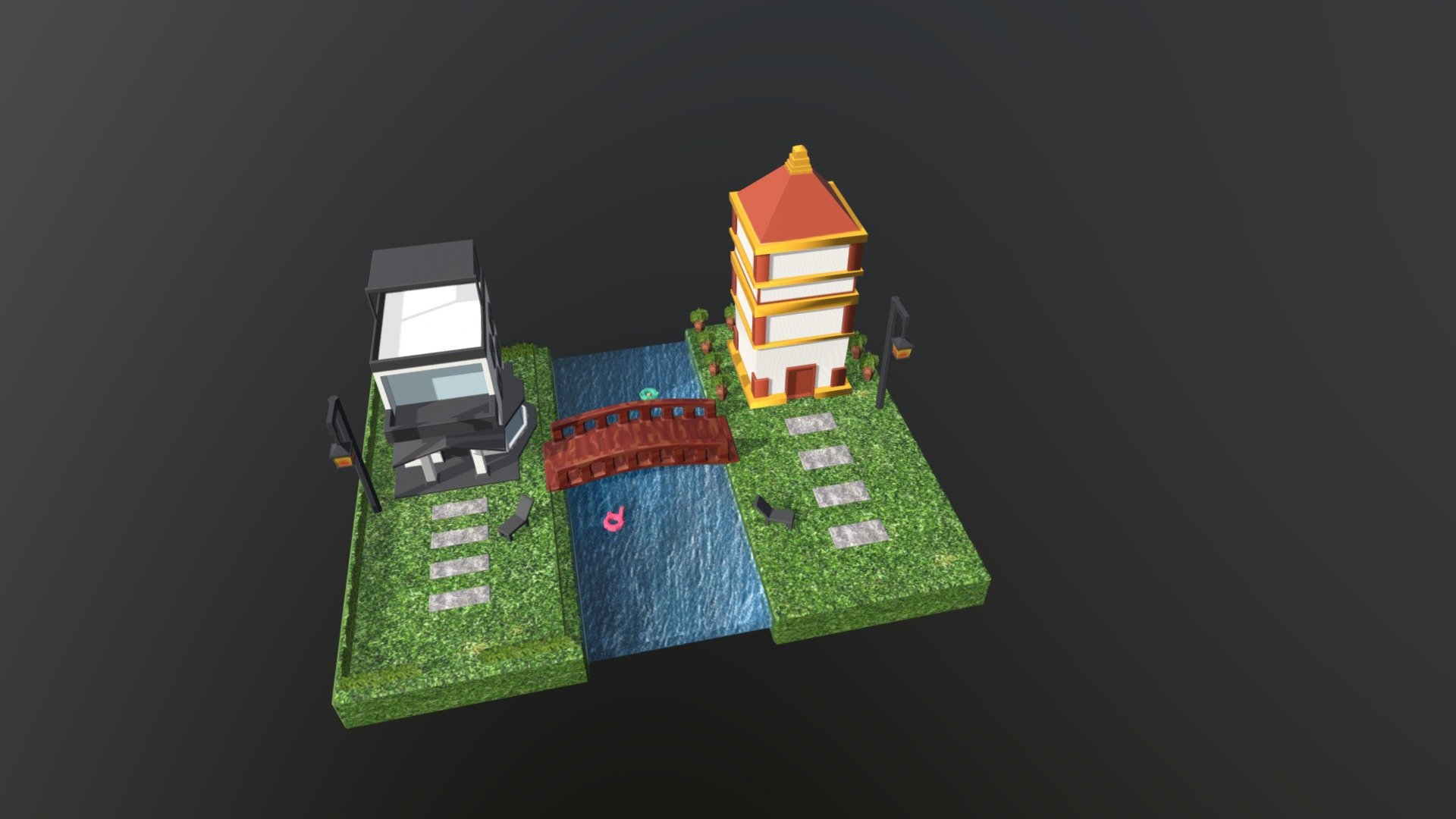 Maya Assignment dreamhouse - 3D model by VeniciaTan [c77dd77] - Sketchfab