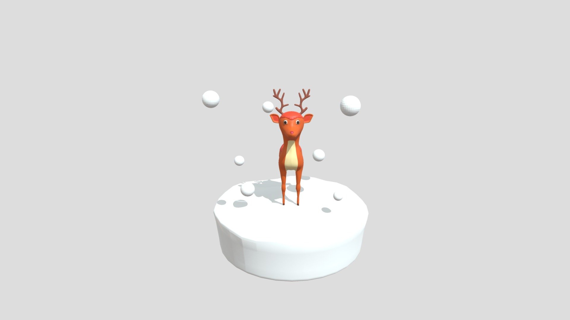 Reindeer in the snow - 3D model by pratiksha [c77e5c0] - Sketchfab