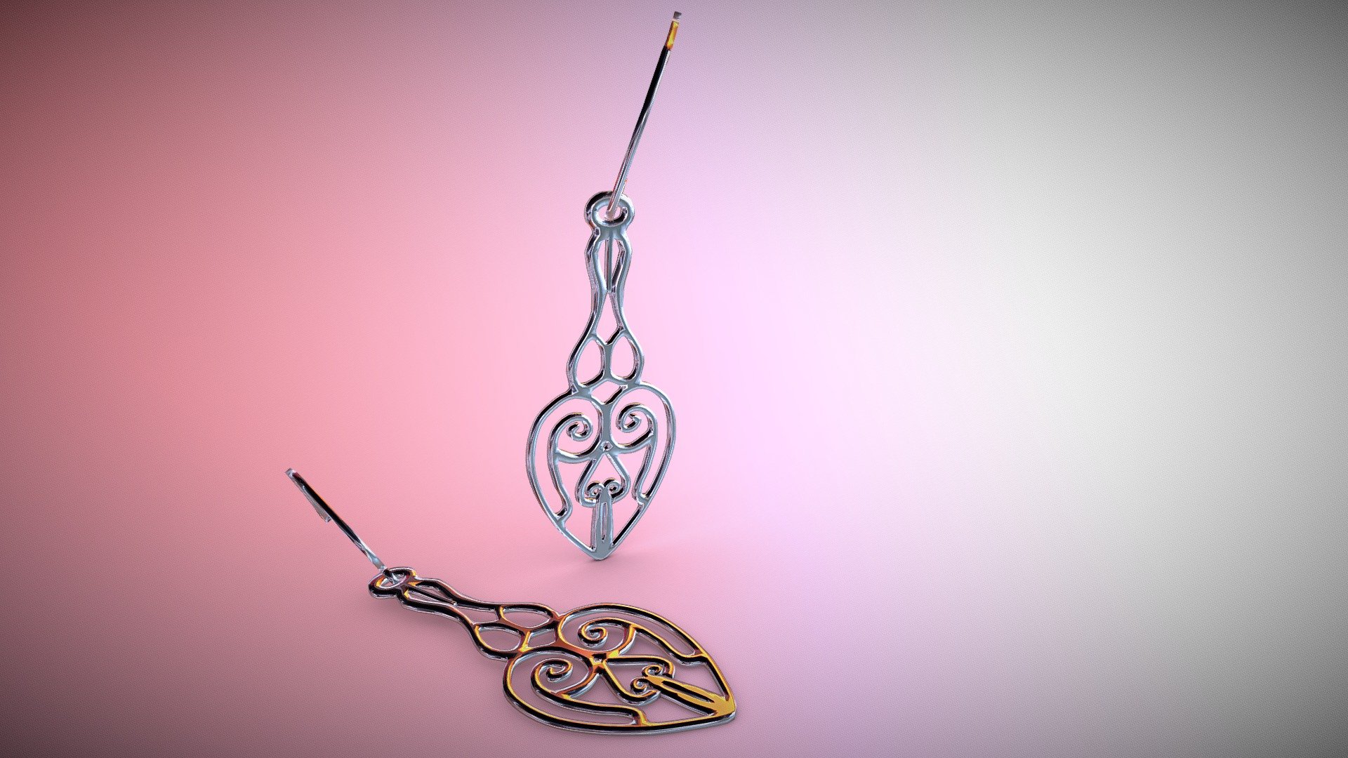 Low Poly Silver Earrings - 3D model by edwardmuzhevskiy [c7811bf ...