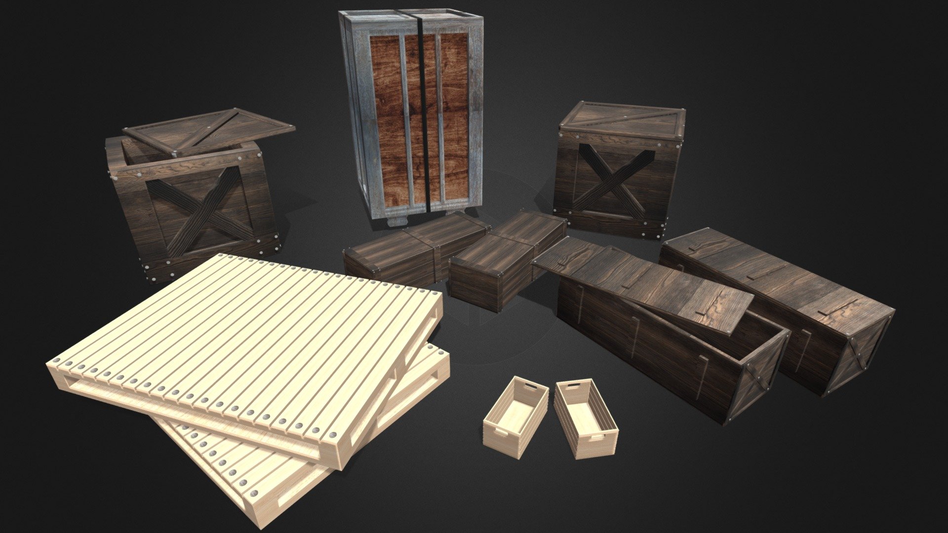 Crate assests pack - Download Free 3D model by claymore (@claymore1108 ...