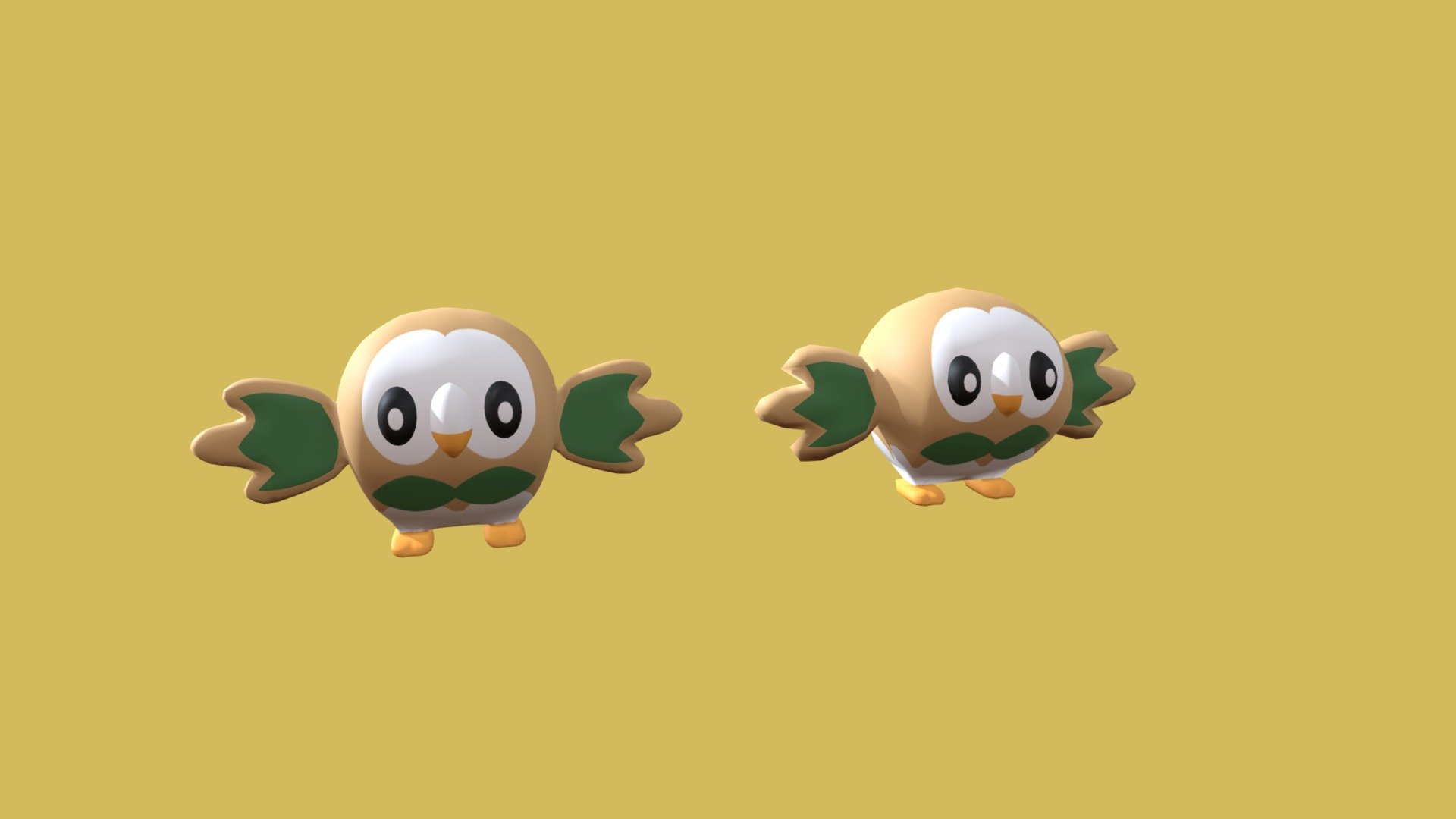 Pokemon Rowlet low Poly and higth Poly - Download Free 3D model by ...