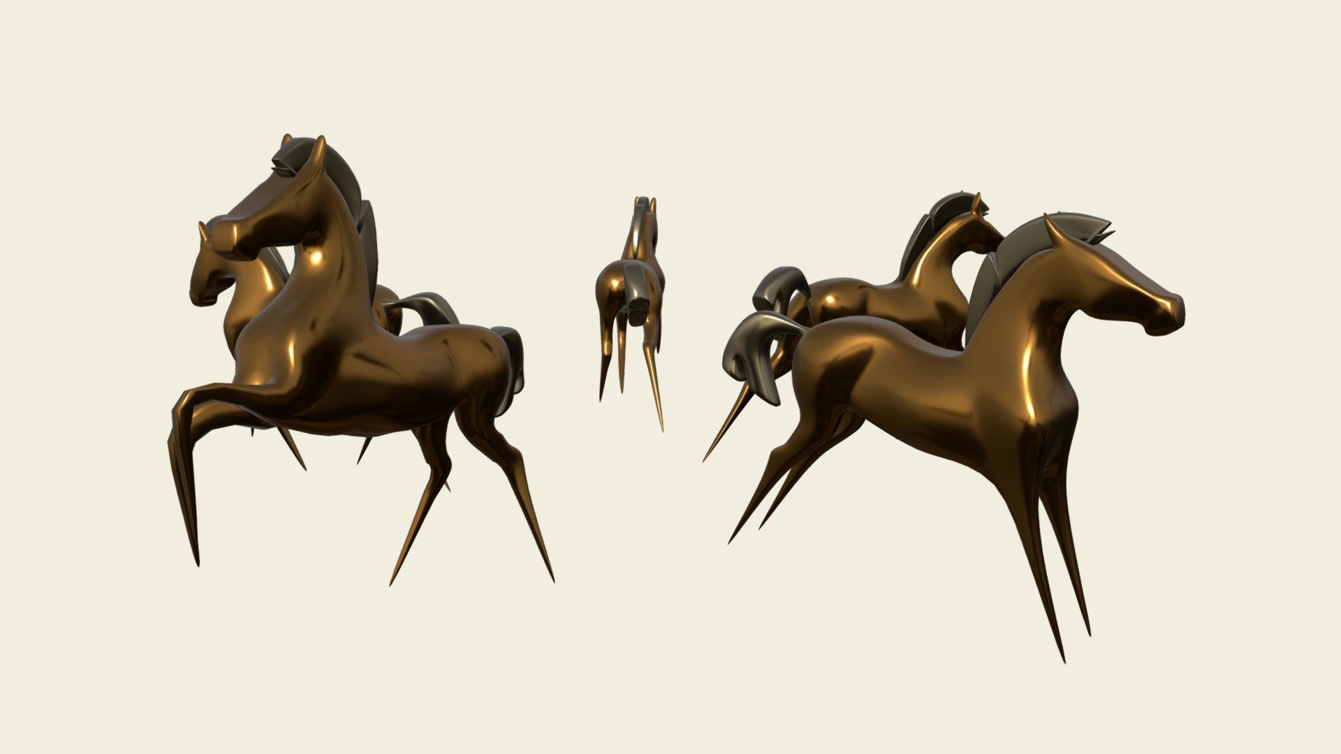 Statue of Horses - Download Free 3D model by Citron Vert (@citron.vert ...