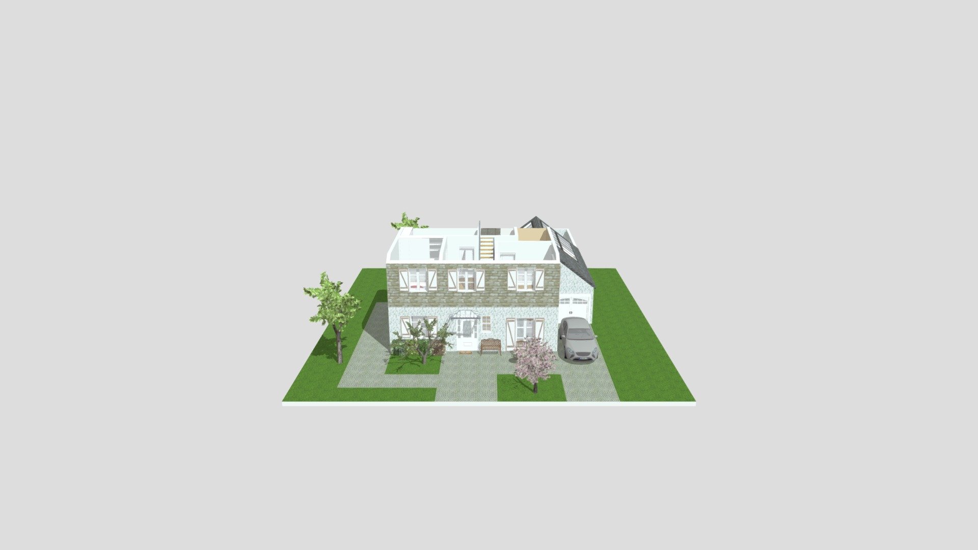 The Country House - Download Free 3D model by Home Design 3D (@homedesign3d) [c7ba505] - Sketchfab