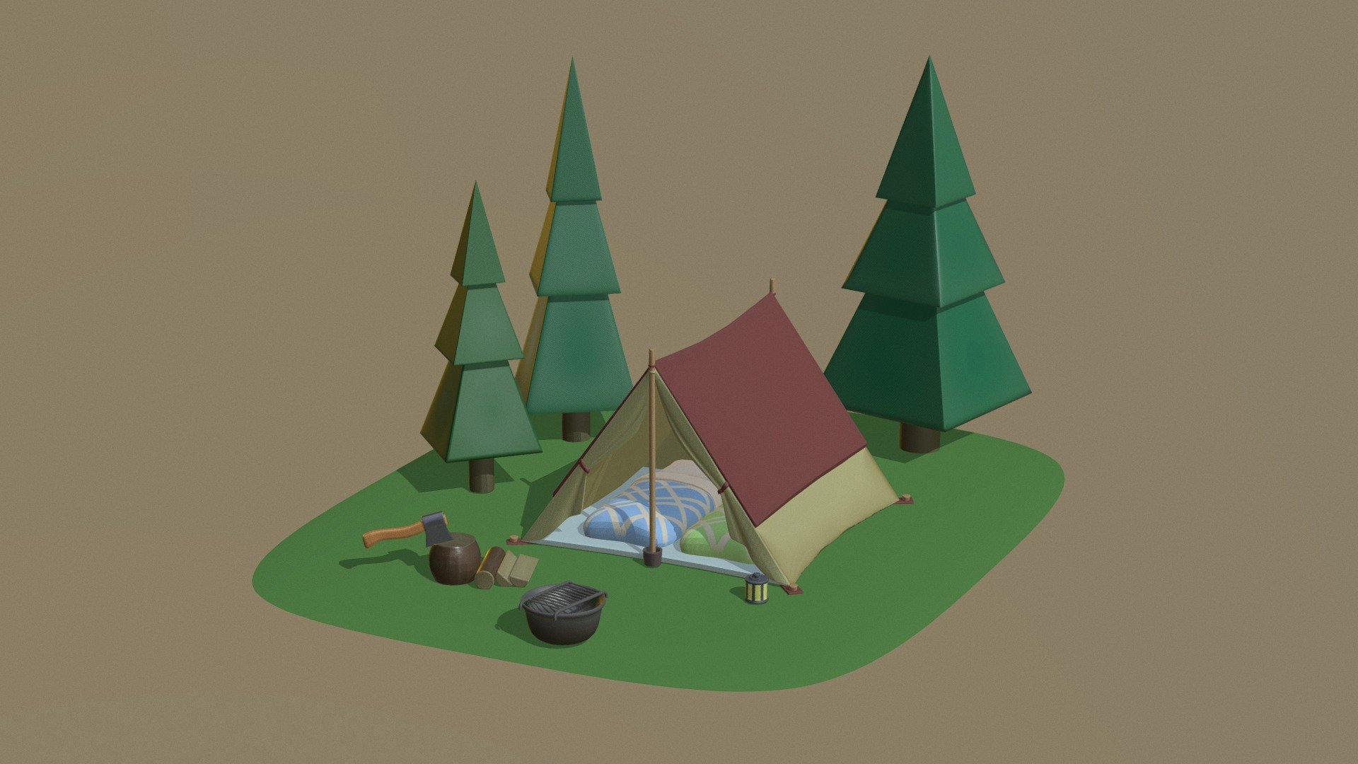 Camp - Download Free 3D model by KattyLi [c7bcdec] - Sketchfab