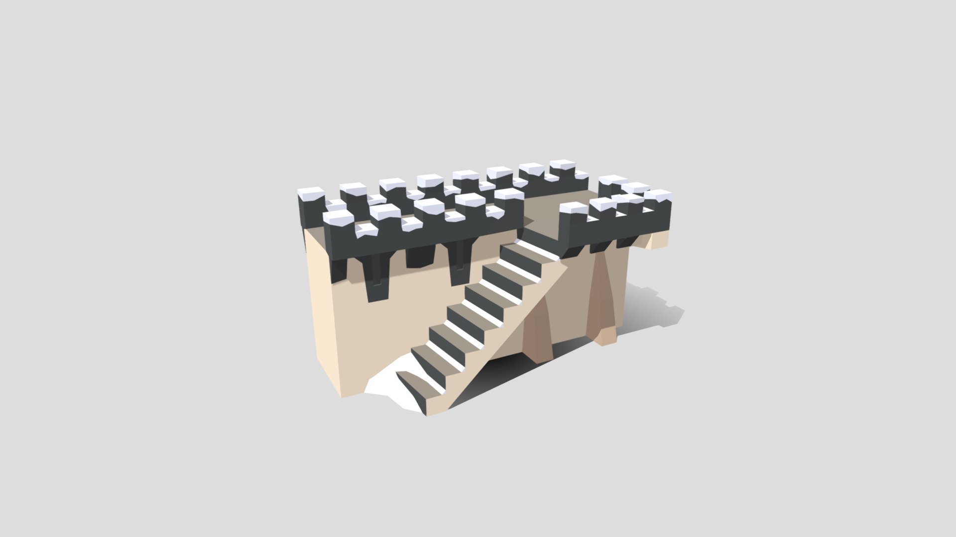 Low poly medieval wall 4 - Download Free 3D model by assetfactory ...
