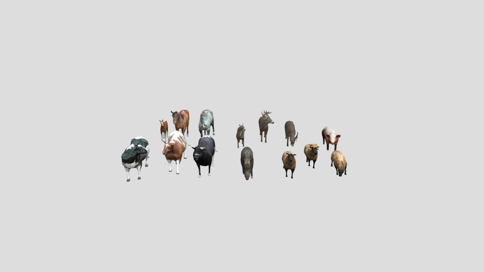 Large Animals Set - 3D model by Scimmia [c7d1801] - Sketchfab