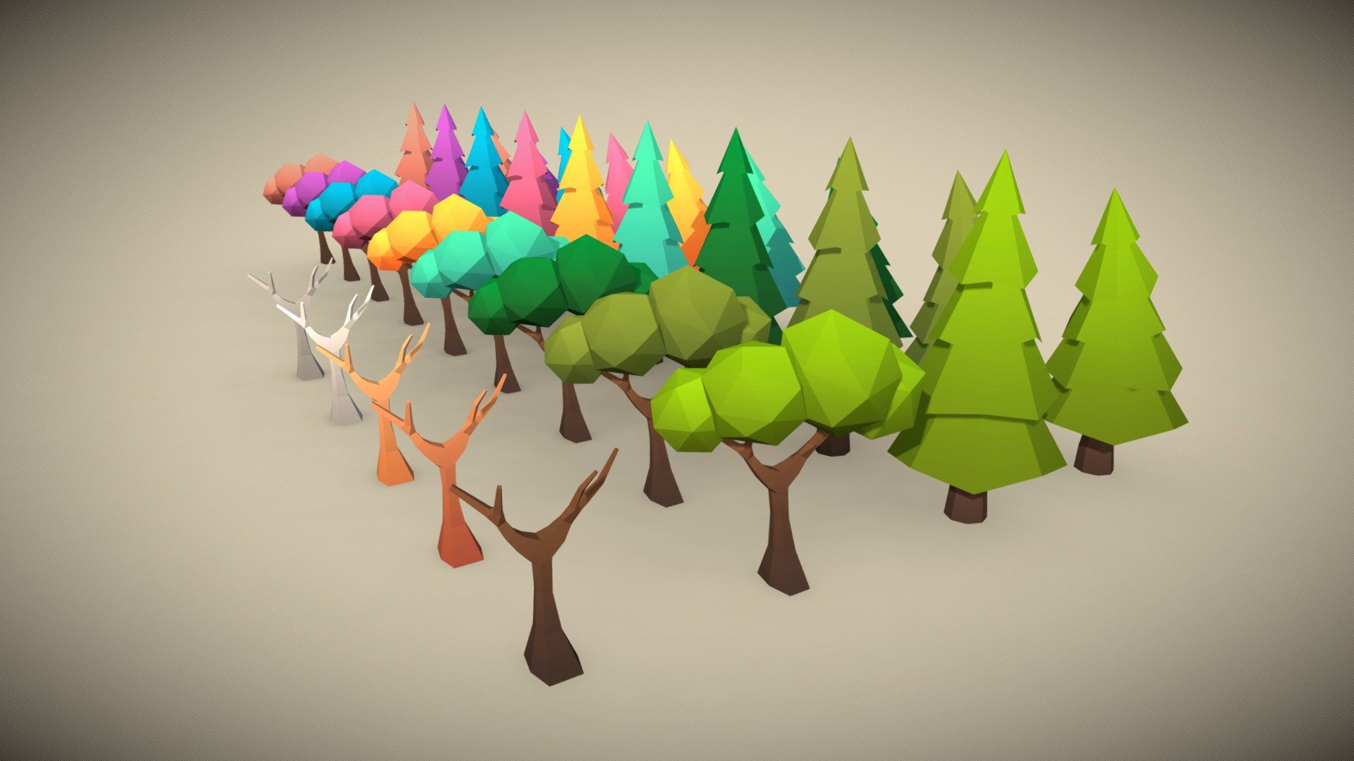 Low Poly Tree Asset Pack - 3D model by zyca.yang [c7d65ec] - Sketchfab