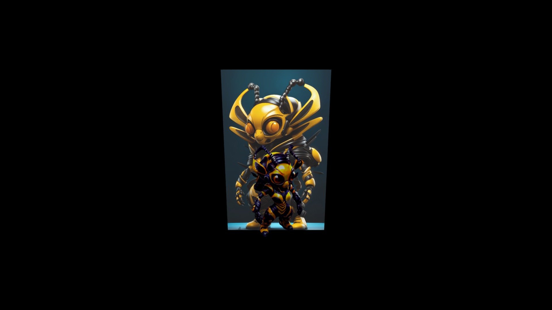 "Stylish Yellow and Black Bumblebee Robot Chara - Download Free 3D ...