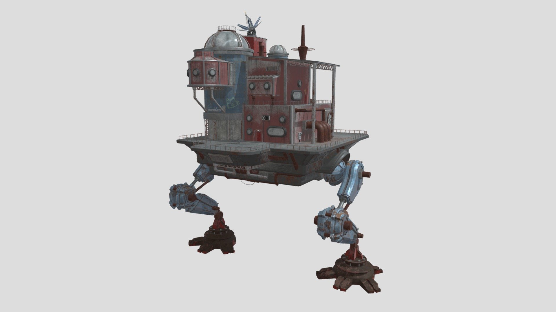 Walking House Mech - 3D model by sbatal [c7db12f] - Sketchfab