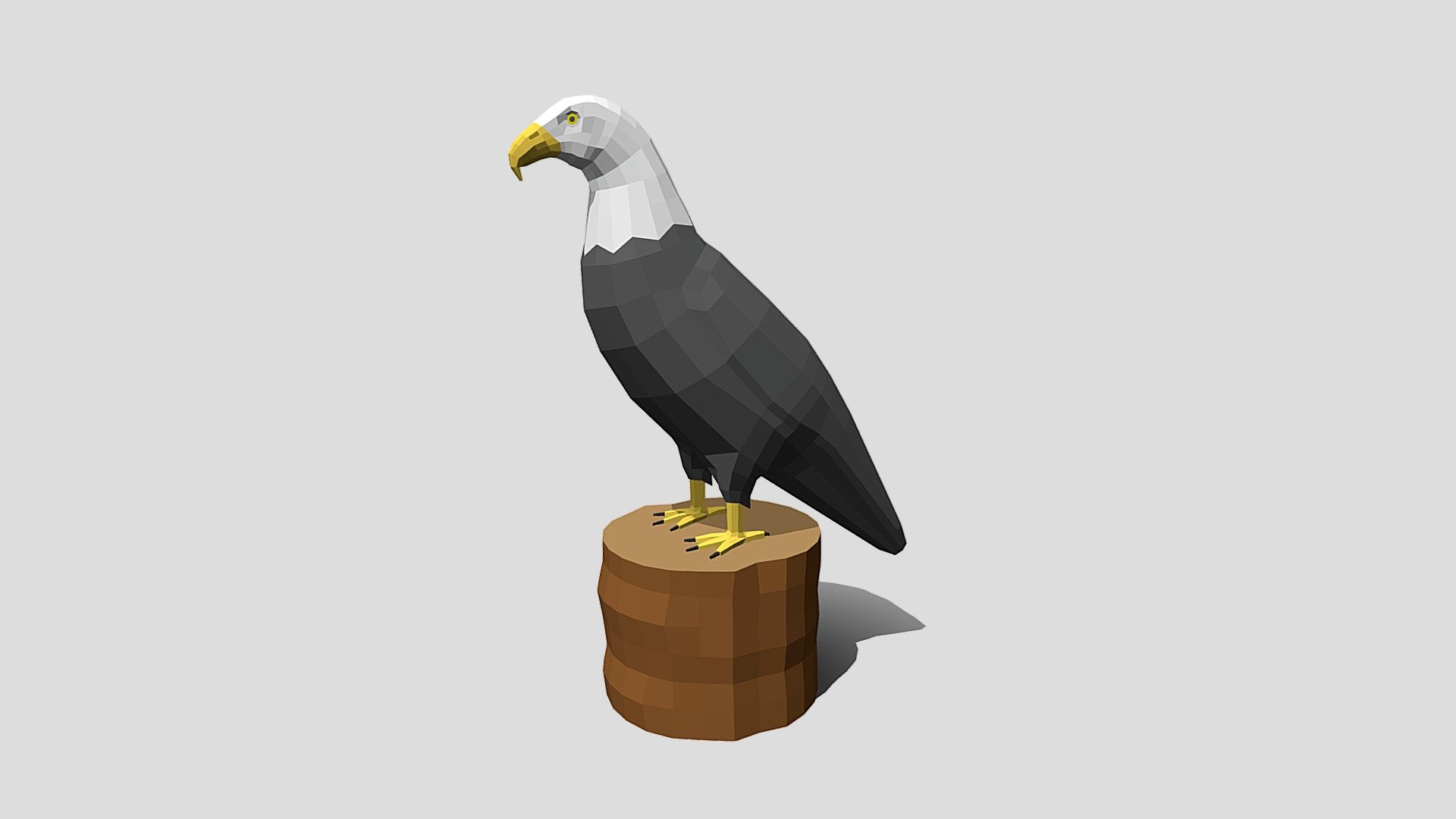 Low Poly Cartoon Bald Eagle - Buy Royalty Free 3D model by chroma3d ...