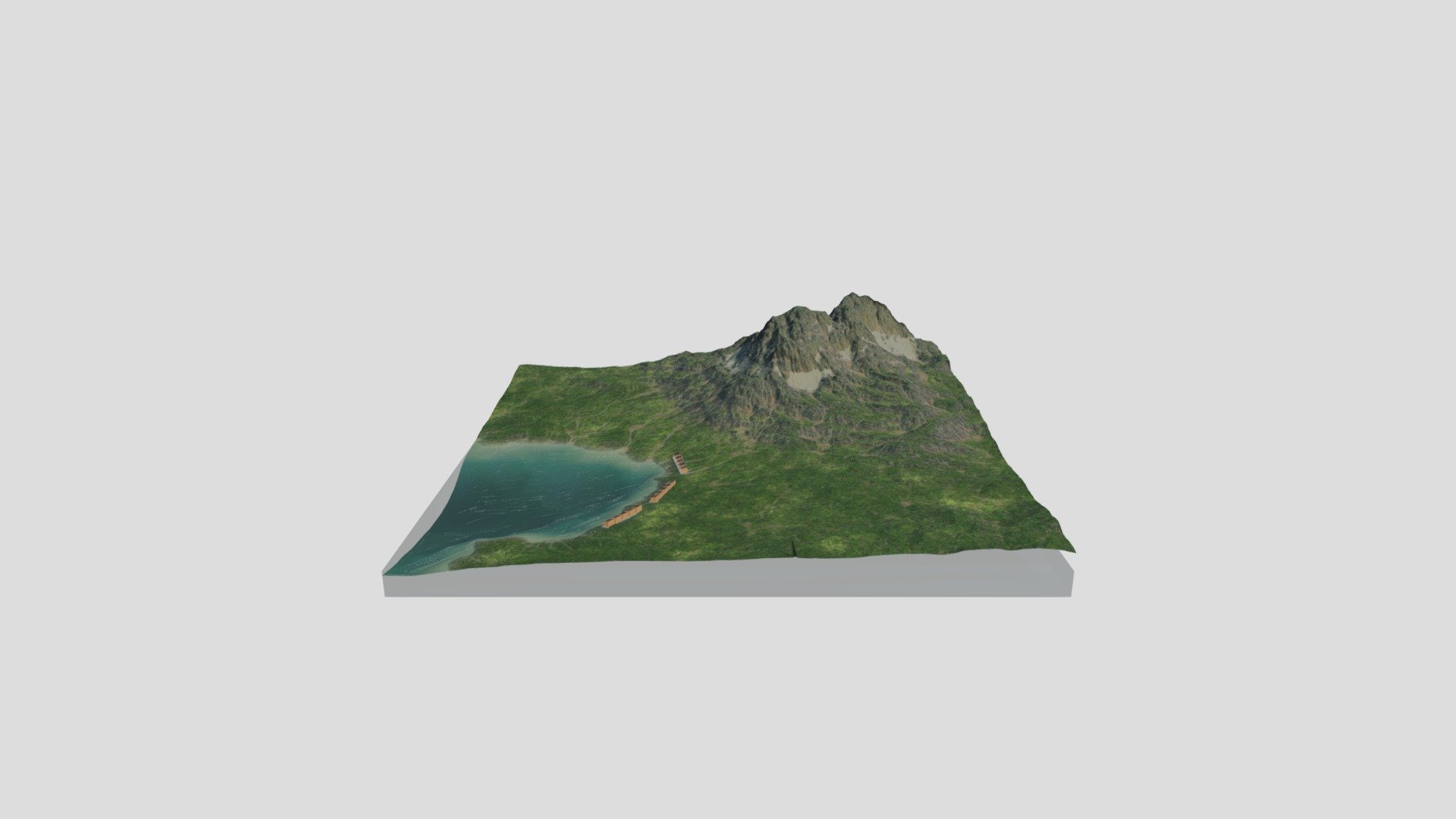 Mountain Lake - Download Free 3D model by cgartstudiobd [c7dc825 ...