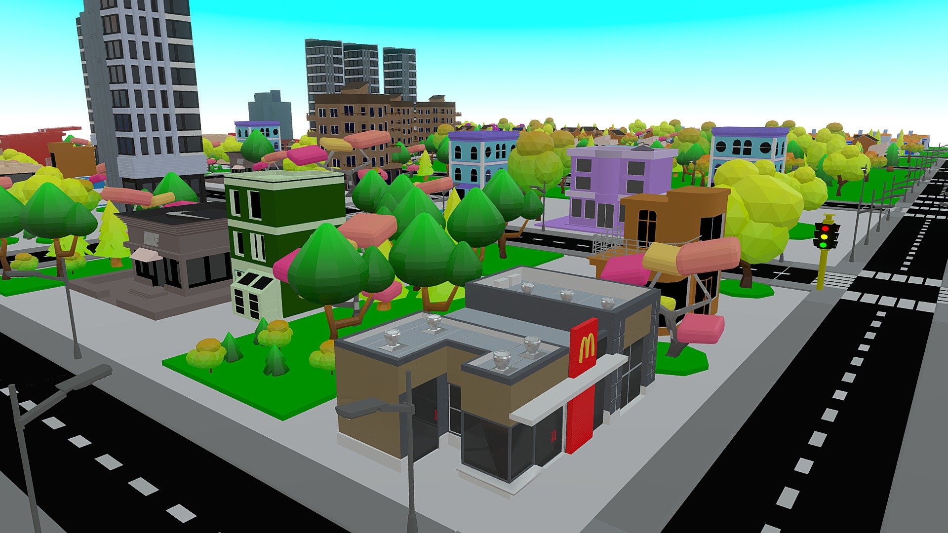 Low Poly City Game-Ready - Download Free 3D model by costoWRLD (@wrld ...