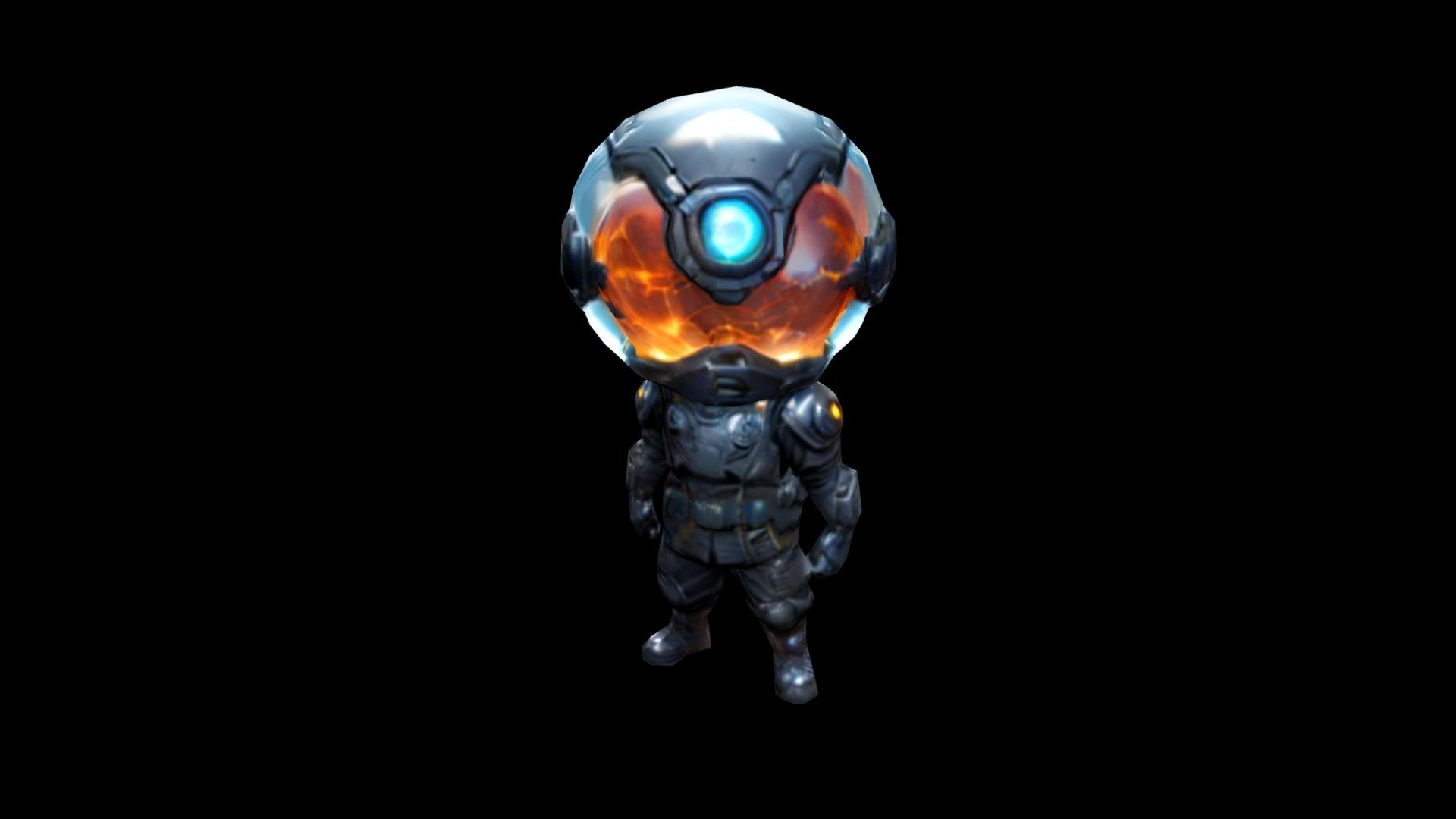 Frontline "AI Bot" with a futuristic helmet and - Download Free 3D ...