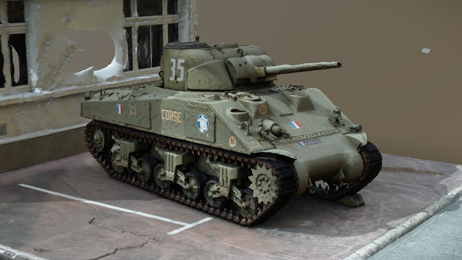 Photogrammetry scan of a Sherman done with drone - 3D model by ...