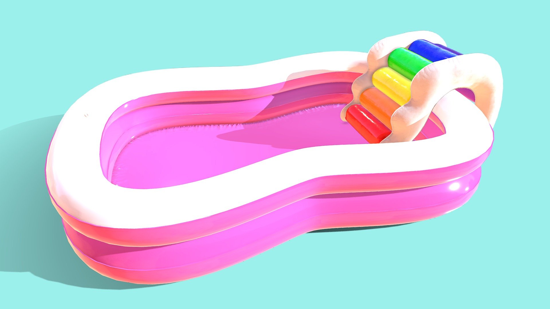 Inflatable Kiddie Pool With Slide - Buy Royalty Free 3D model by Laurie ...