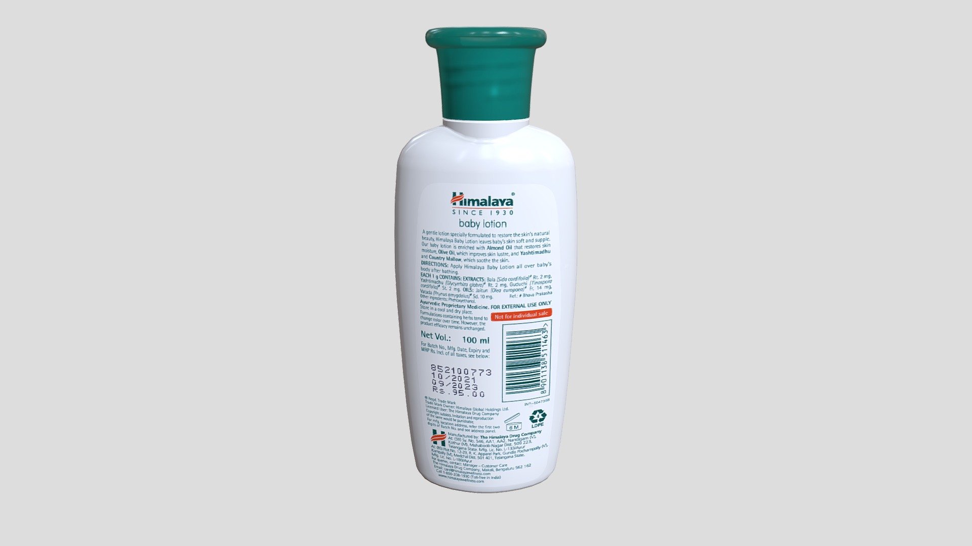 Himalaya Baby Lotion Bottle - 3D model by Dreamsoft Innovations Private ...