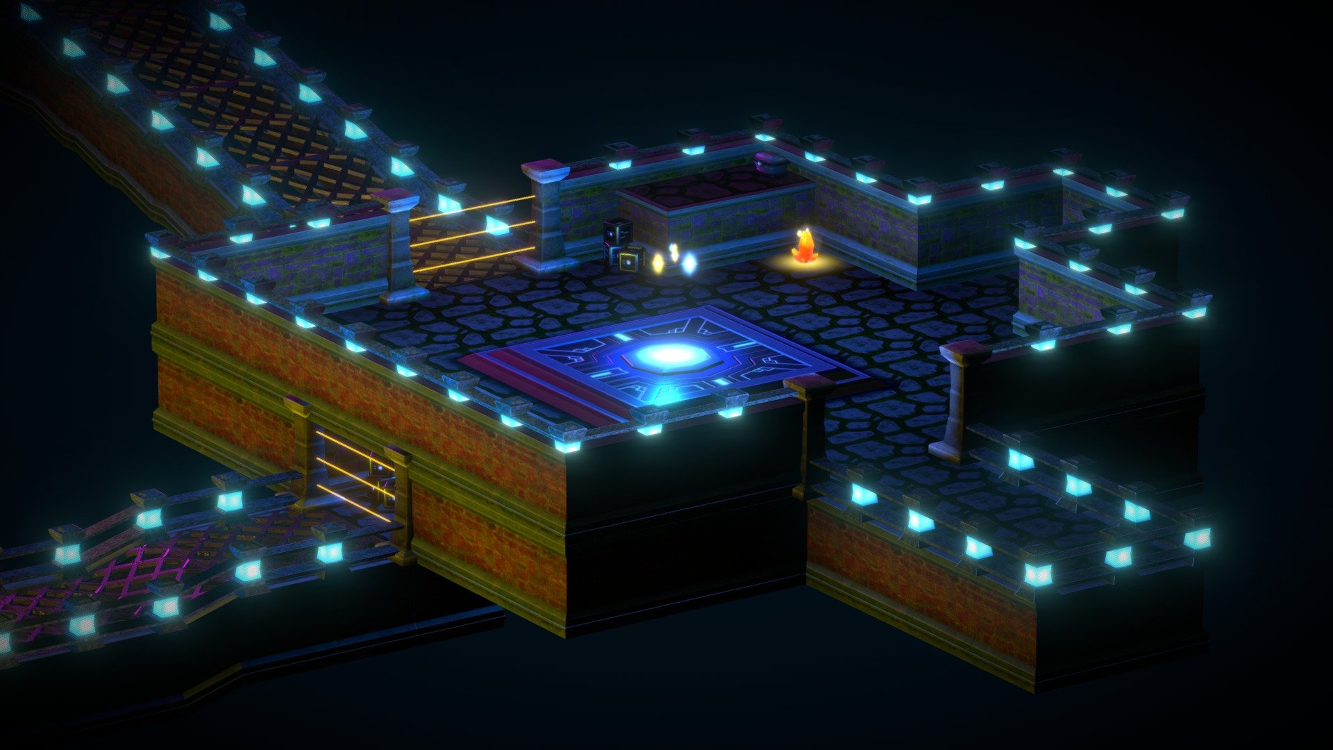 Modular Cyber Dungeon - Game Level - 3D model by Luiz.Bejas [c80496d ...