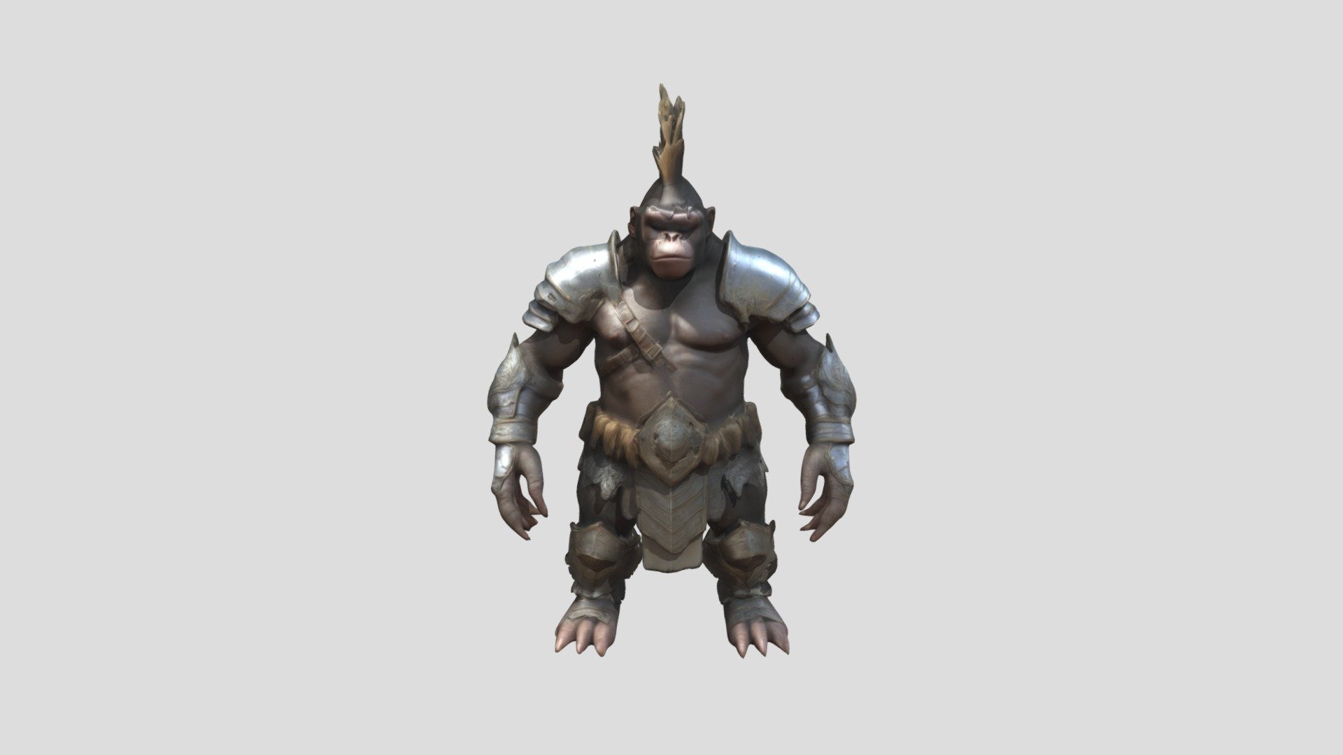 Warrior ape king in armour, #animation# - 3D model by ...