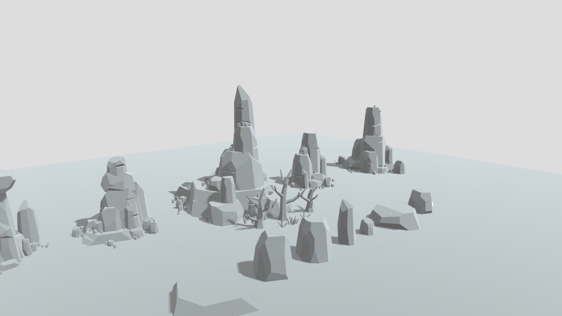 Low Poly Rocks, Hills, Trees - Download Free 3D model by cengizhaneren ...