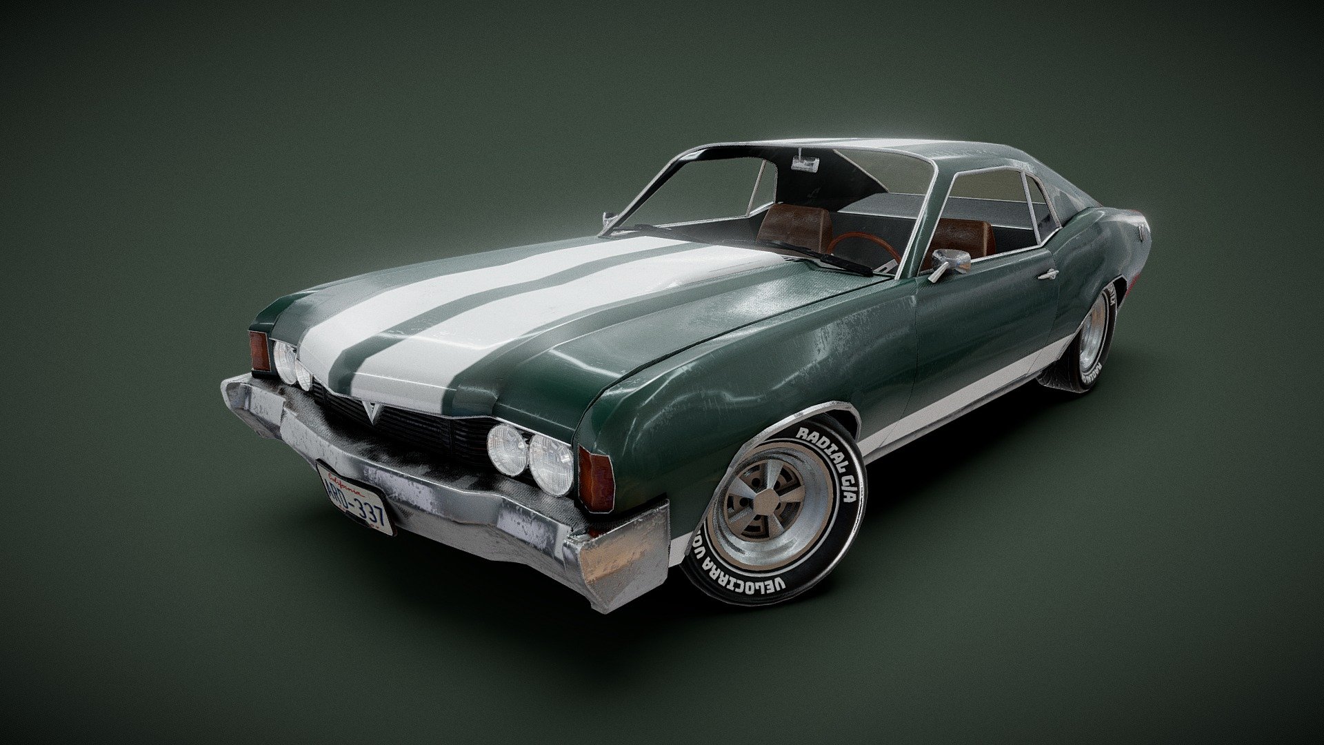 Velocirra Vortex 1970s Muscle Car With Interior - 3D model by ARDmation ...