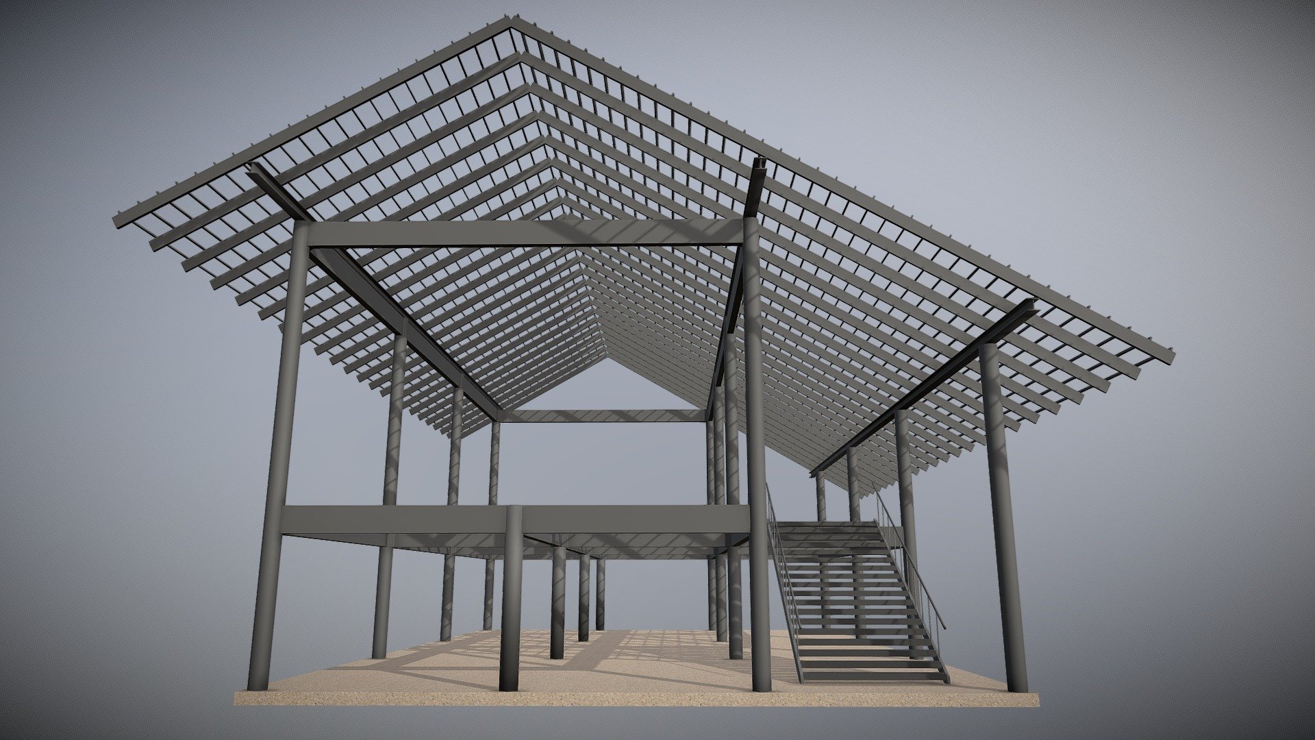 Tropical house in structure - Buy Royalty Free 3D model by Jinda ...