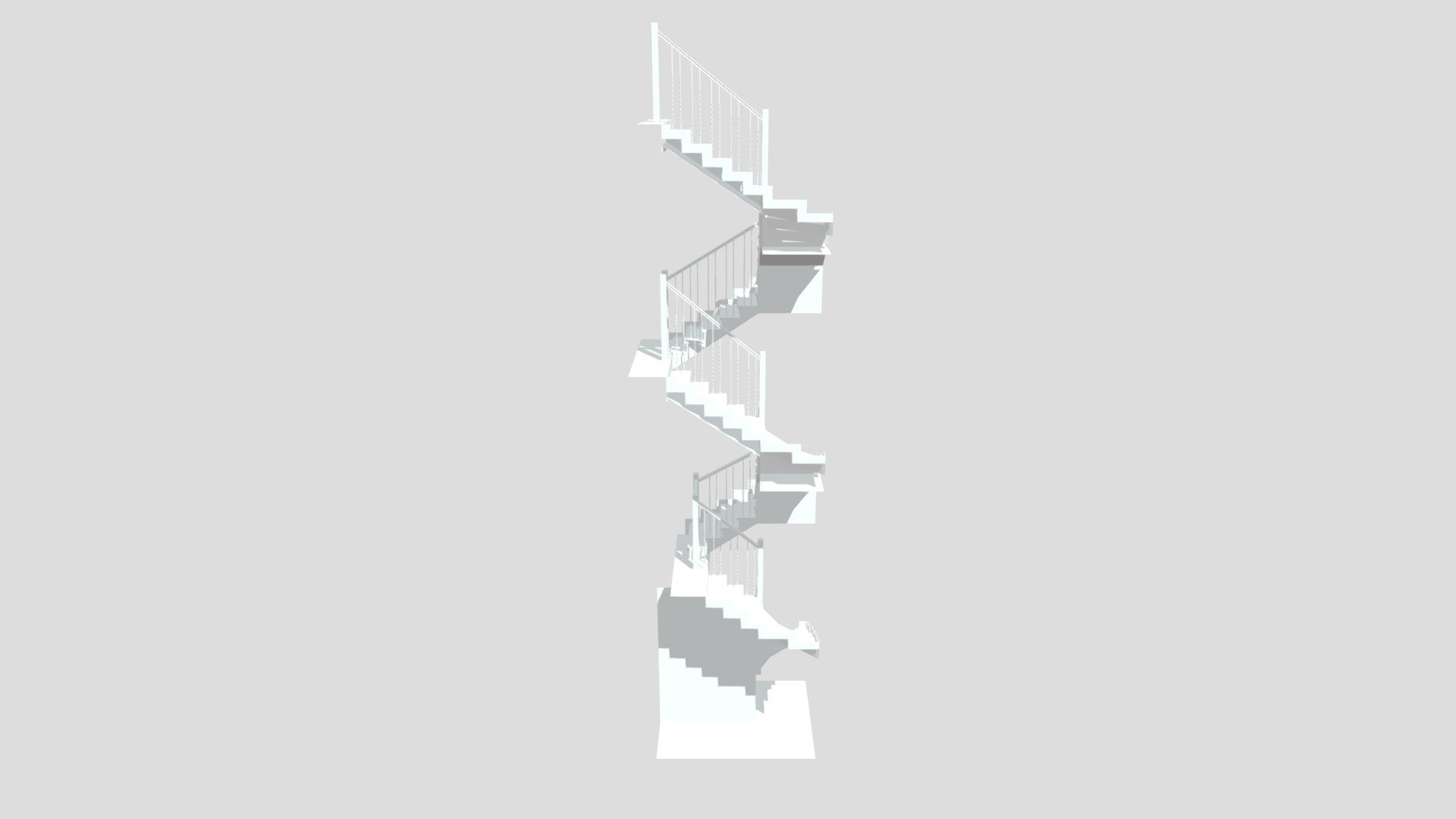 N Shaped Three Floors Staircase - Download Free 3D model by Grootoo ...