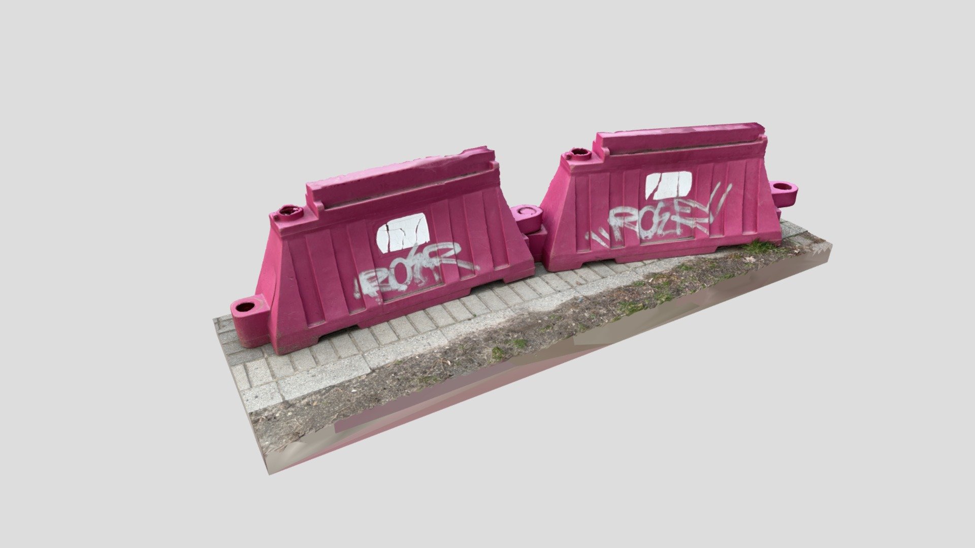 Graffiti-Covered Plastic Road Divider - RAW Scan - Buy Royalty Free 3D ...