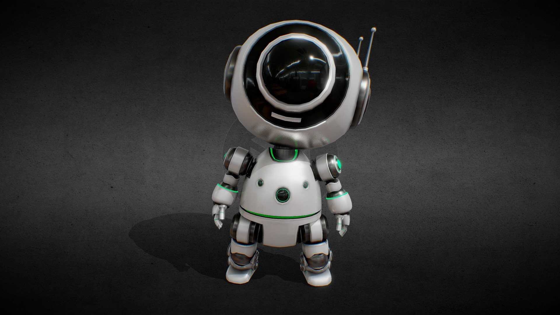 Glitch - Cute Robot 3D Character Asset BHS - 3D model by Blender Head ...