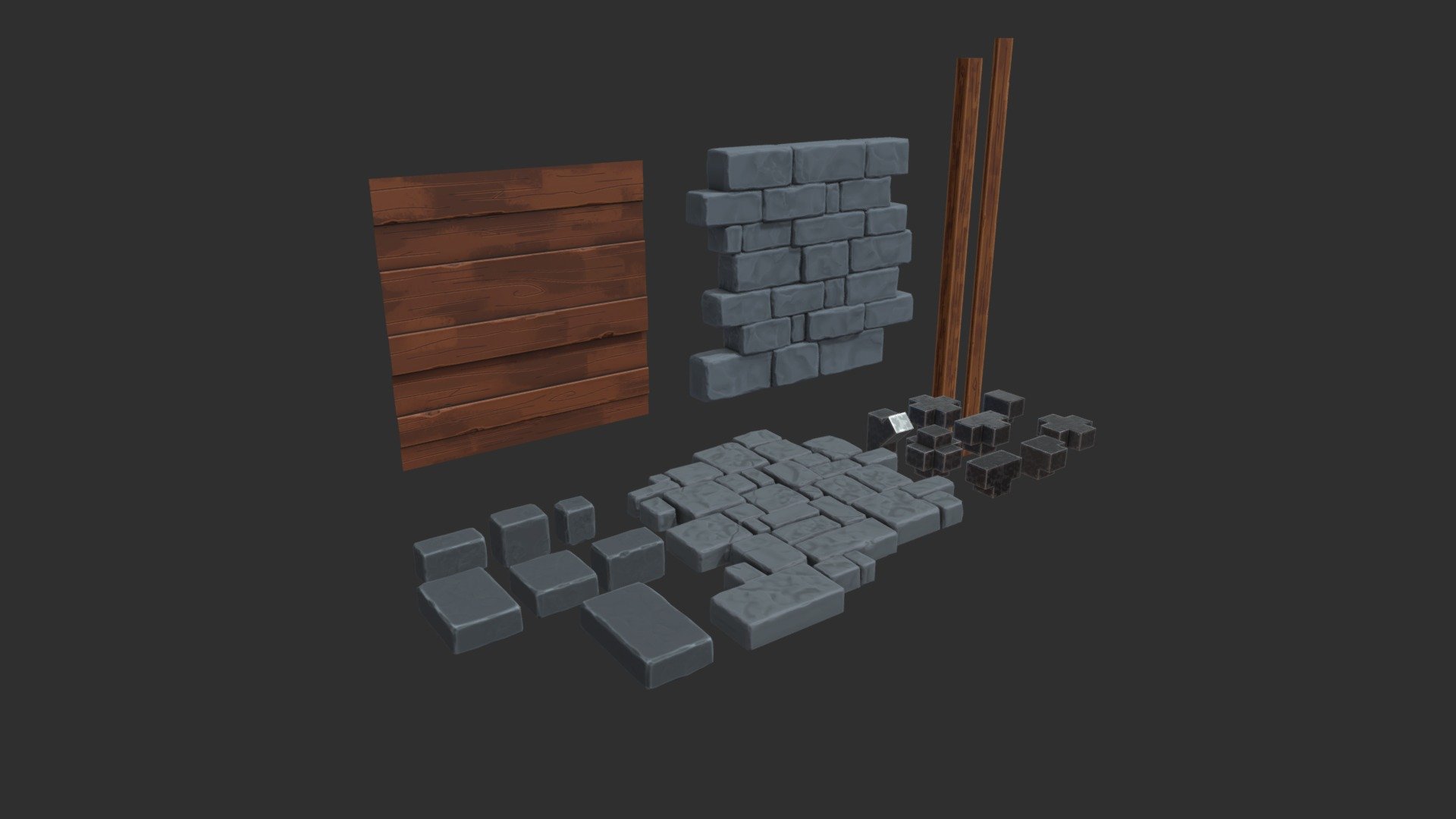 Dungeon Wall Building Set - Buy Royalty Free 3D model by lexyliu ...