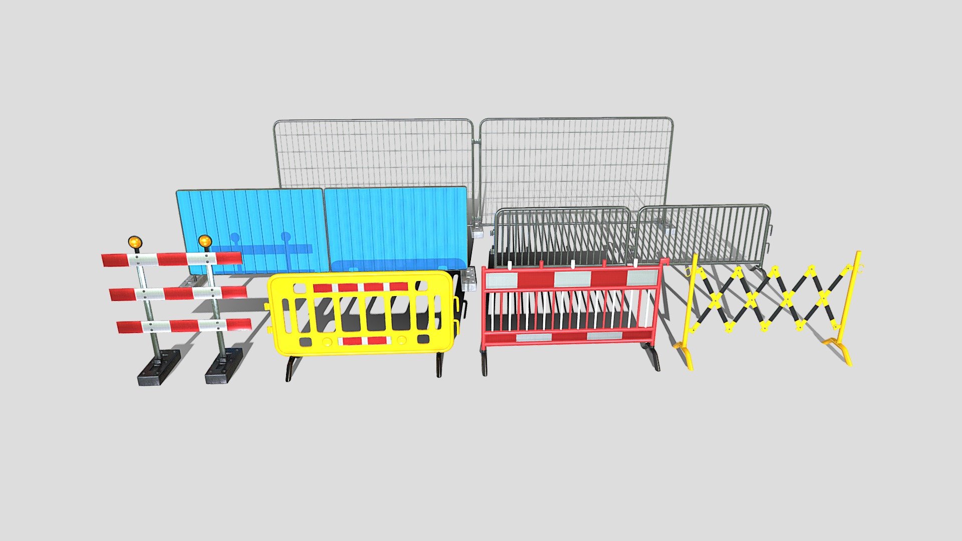 Construction site barrier pack V1 - 3D model by dragosburian [c8304d7 ...