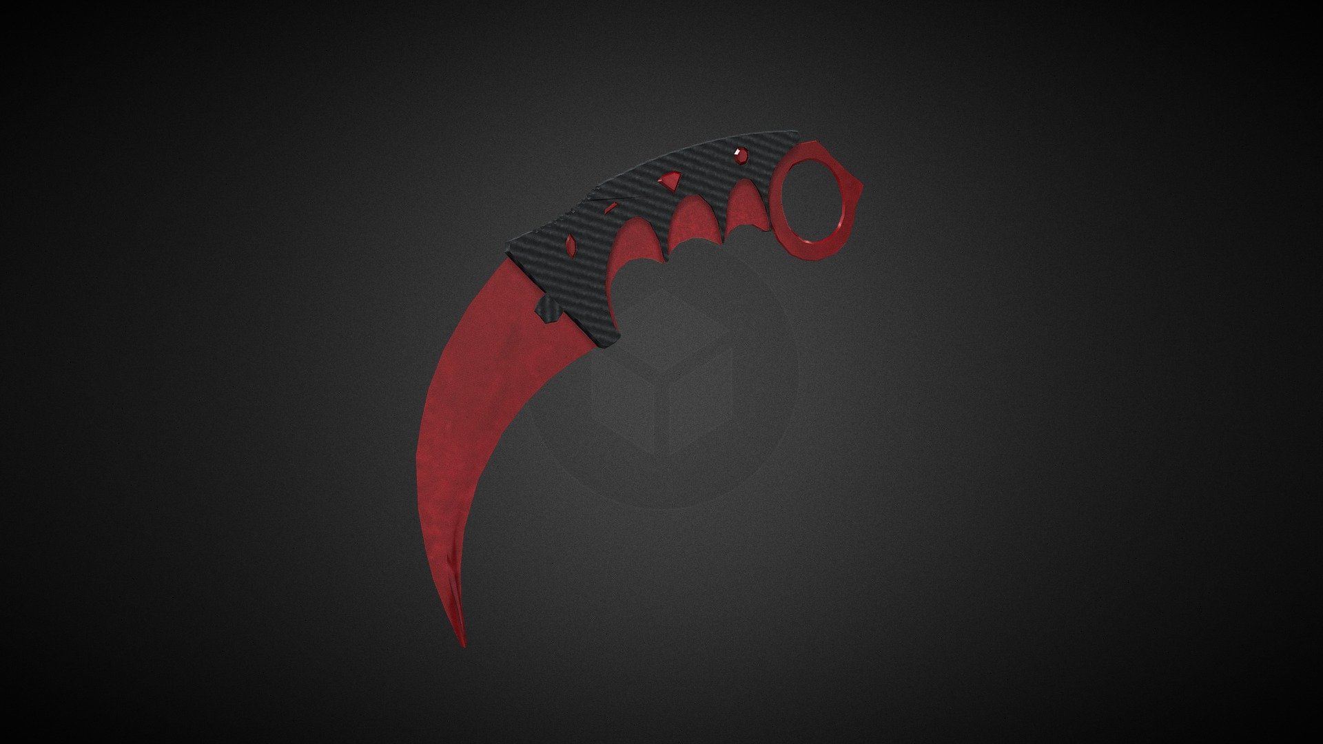 Red PS1 Karambit - Download Free 3D model by The PS1 Guy (@The-PS1-Guy ...