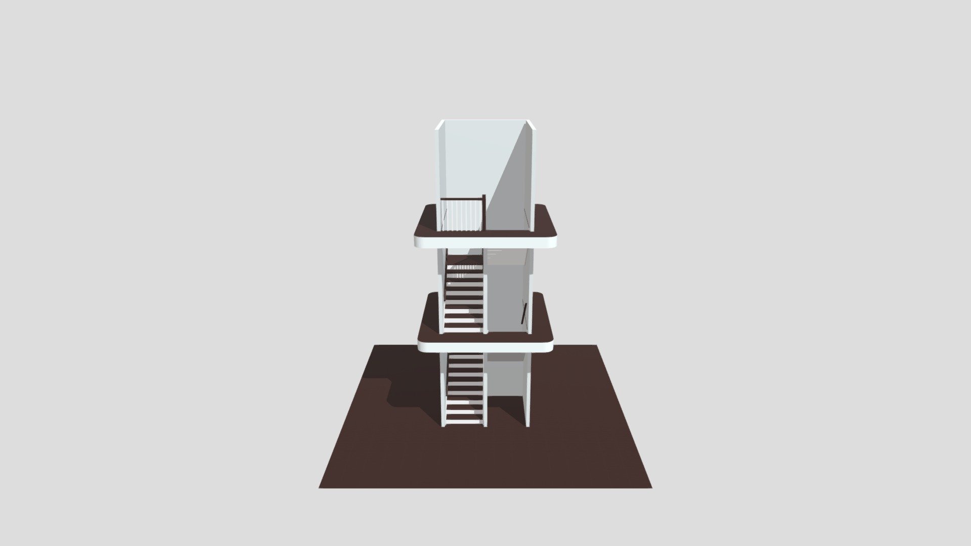 U shape layout 1; Rail starts at upper landing - 3D model by ...