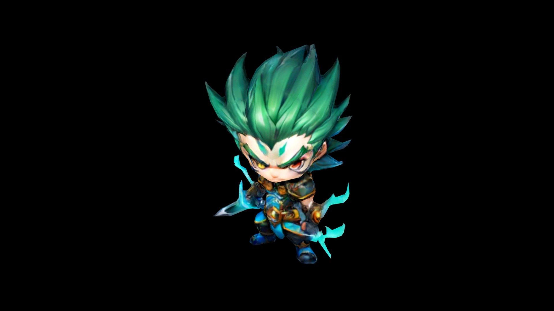 "Fierce Fighting Sprite with Green Haik An Epic - Download Free 3D ...