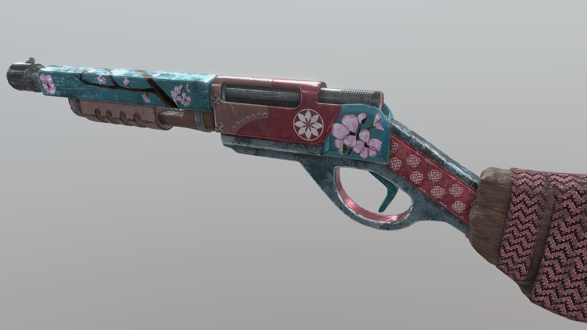 Sakura Shotgun - 3D model by elfideorubio [c83c10b] - Sketchfab