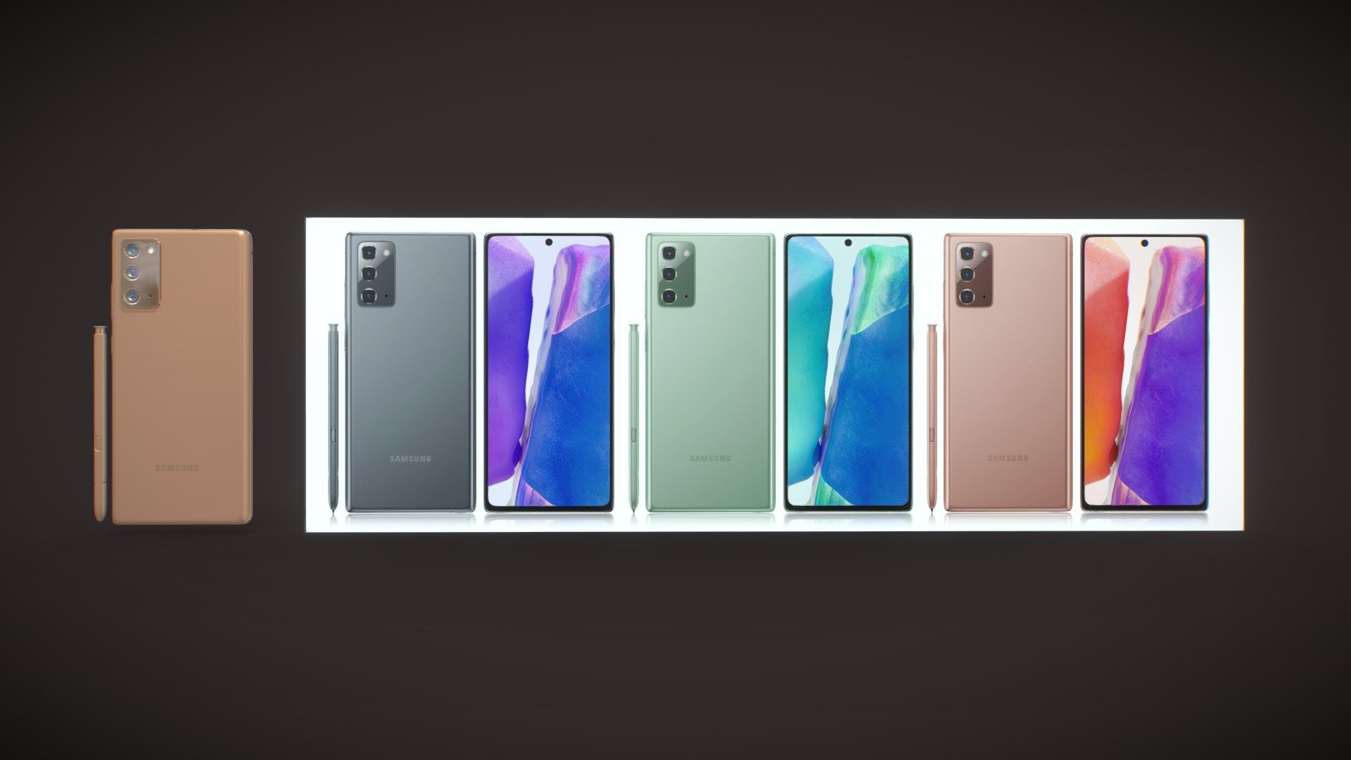 Samsung Galaxy Note 20 all colors - Buy Royalty Free 3D model by madMIX ...