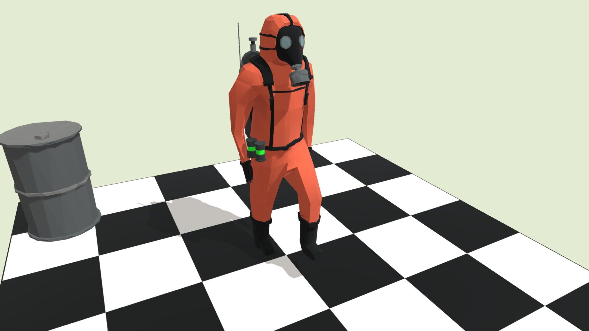 Low Poly Hazmat Scientist (Rigged and Animated) - 3D model by ...