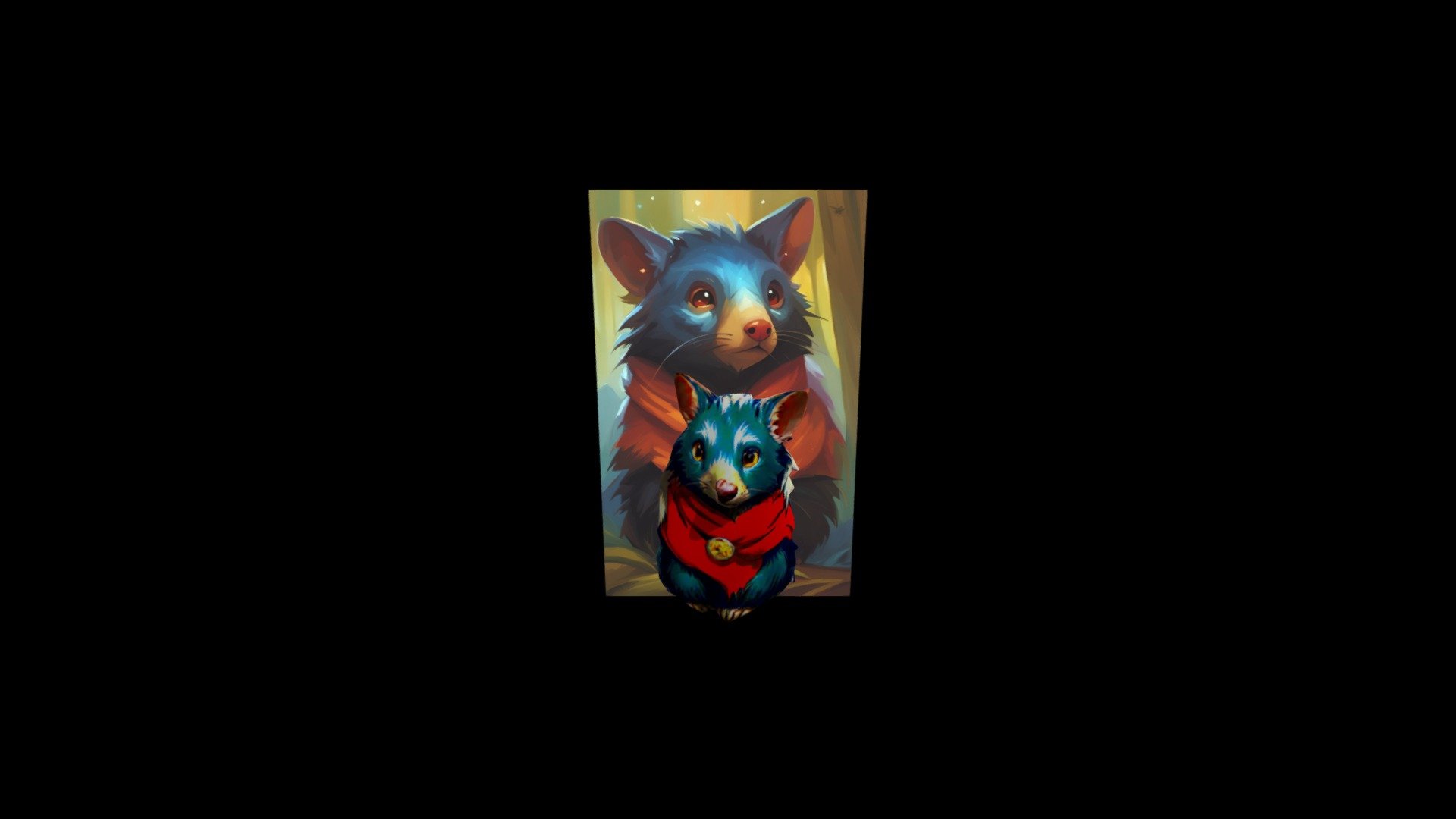 The Mouse in the Red Scarf A painting of a - Download Free 3D model by ...