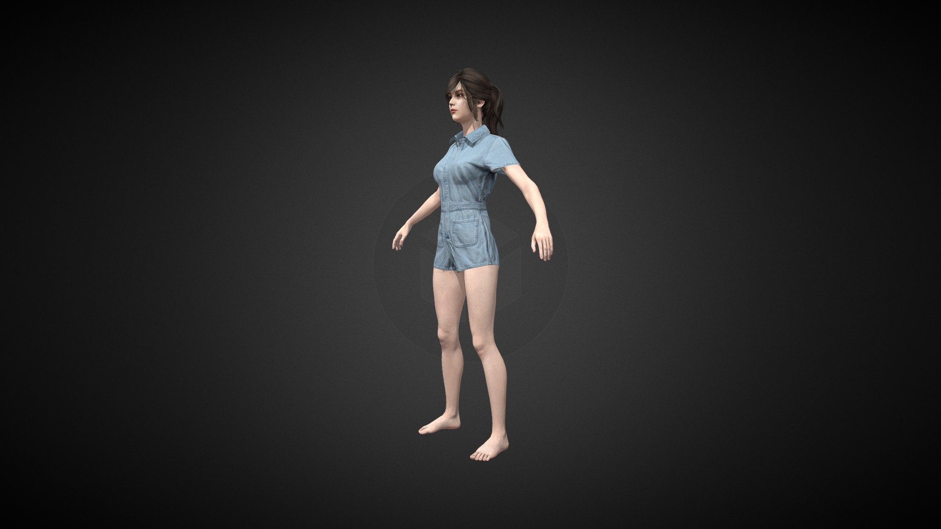Woman Denim suit - Buy Royalty Free 3D model by MetaCloth (@MetaClouth ...