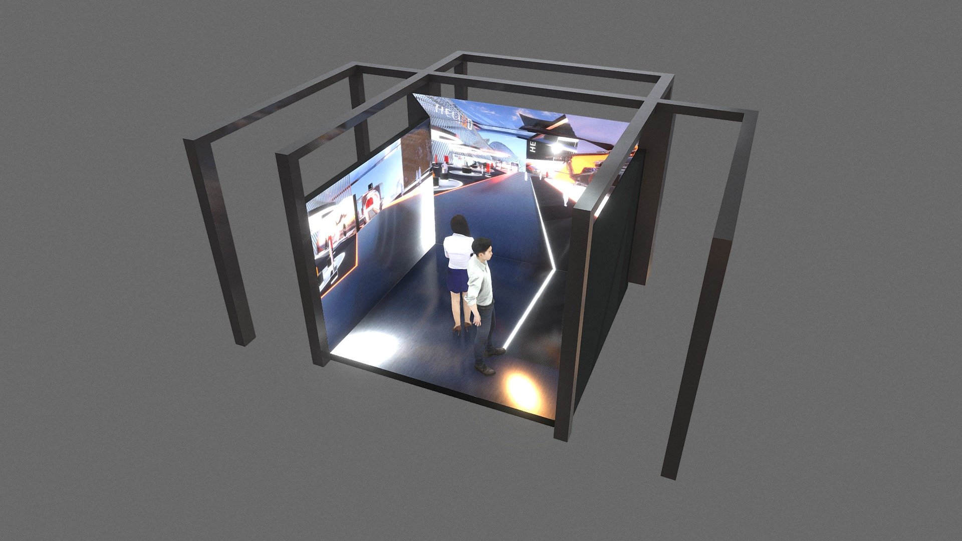 CAVE projection retroprojection 5eme face - 3D model by Arcane ...