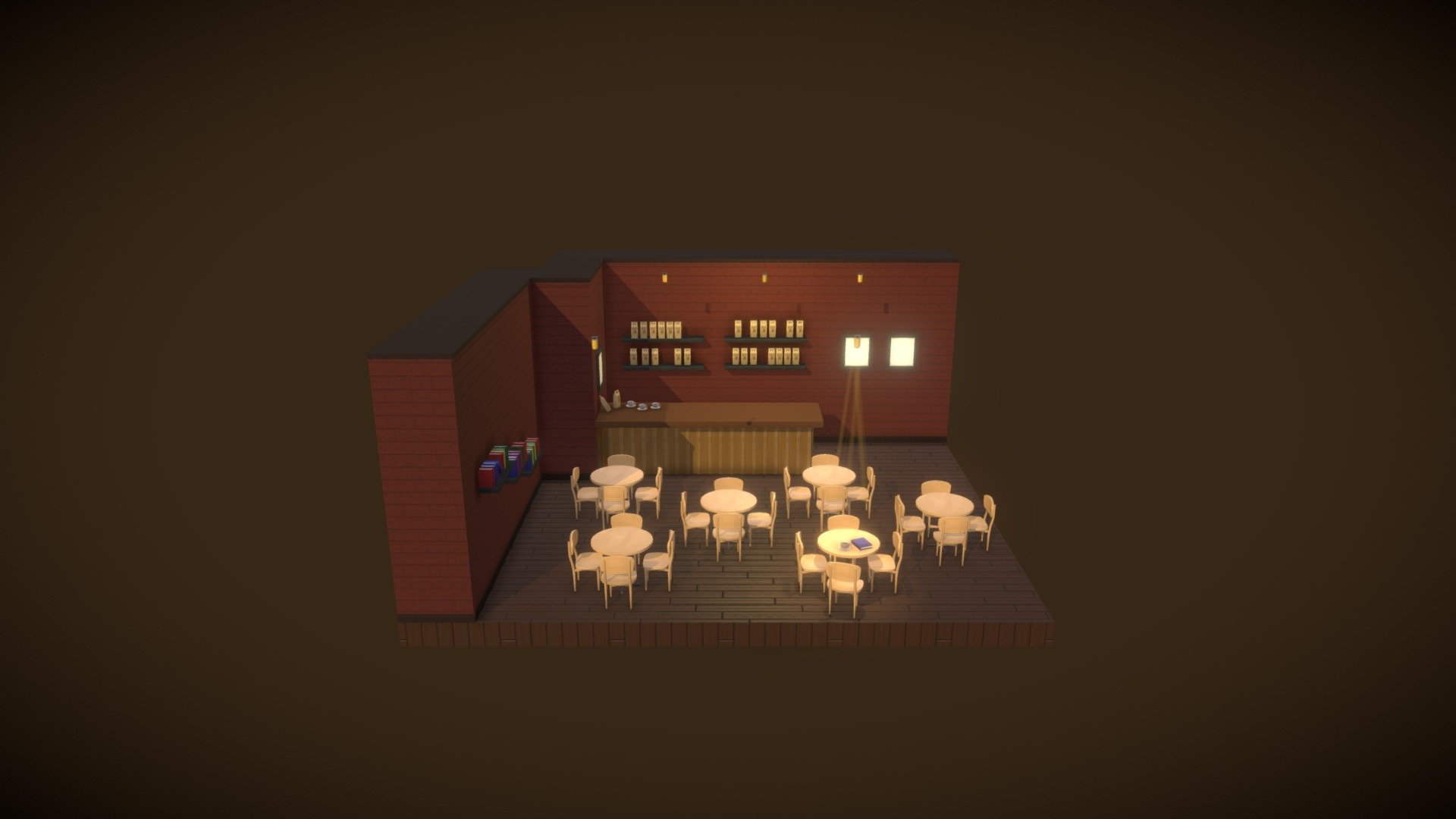 Cafe - 3D model by David (@david.mt) [c858b8e] - Sketchfab