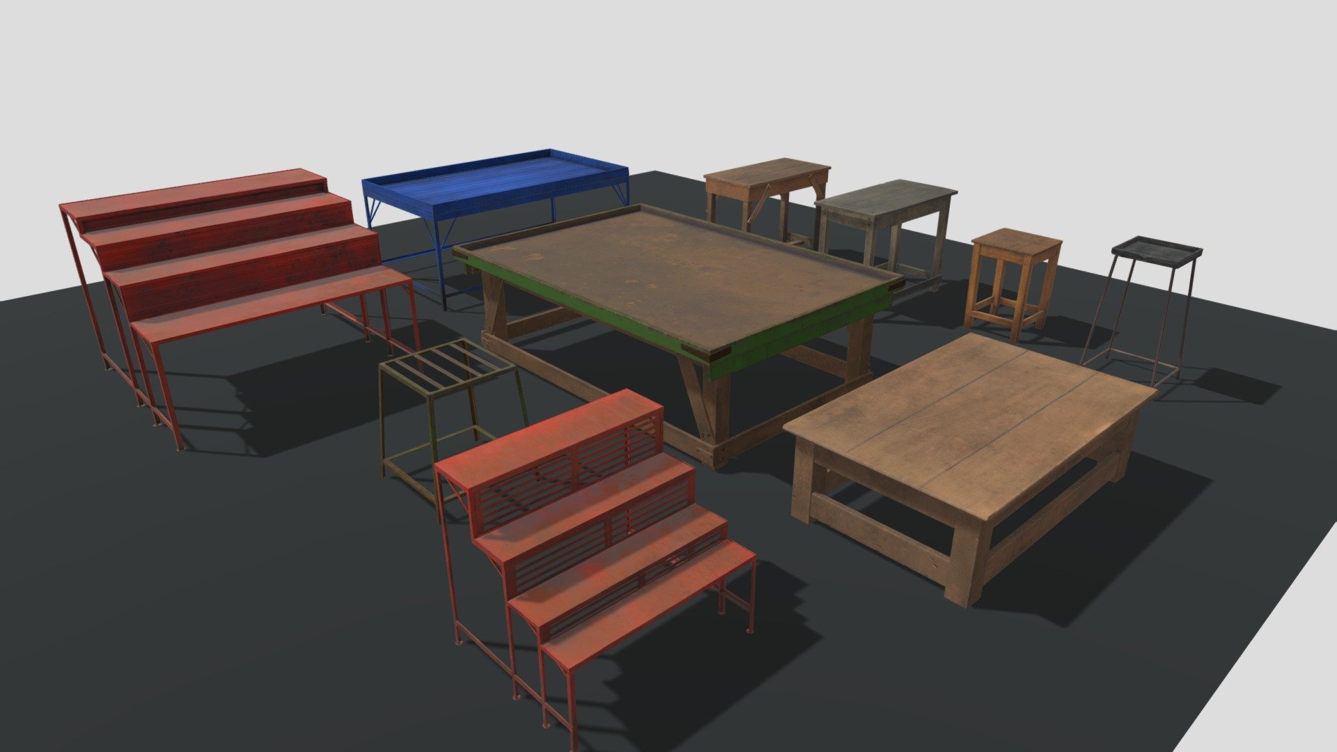 Benchs & Tabels - 3D model by IACG [c85b906] - Sketchfab