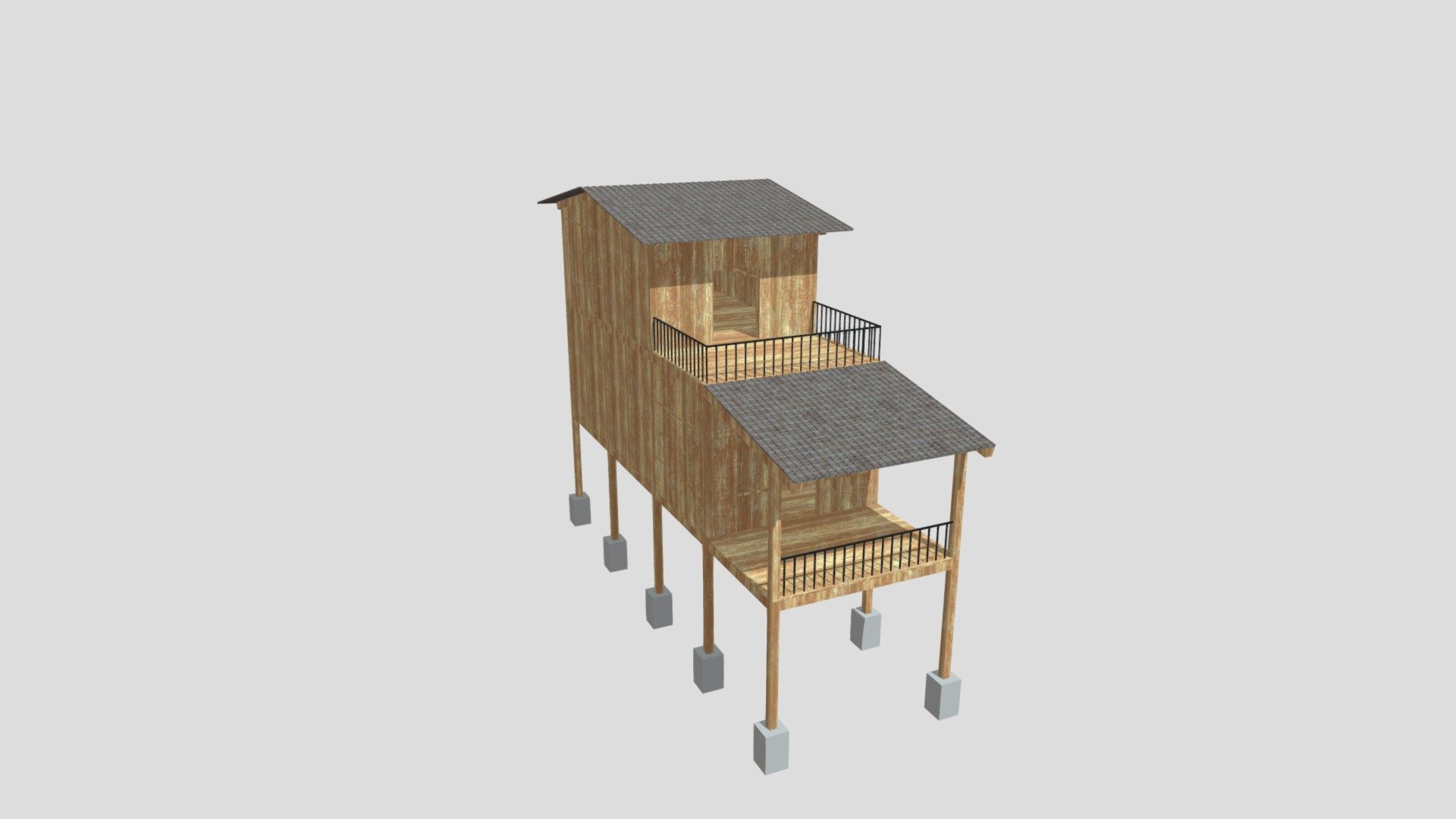 Old Stilt House (Animation) - 3D model by Anson Chu (@ansonchu ...